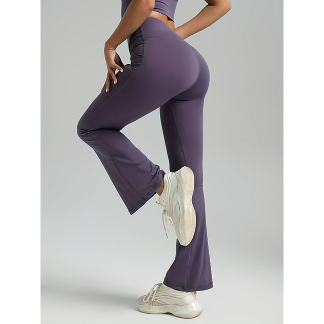Flared Sports Leggings for Workout and Casual Wear - High Waisted ...