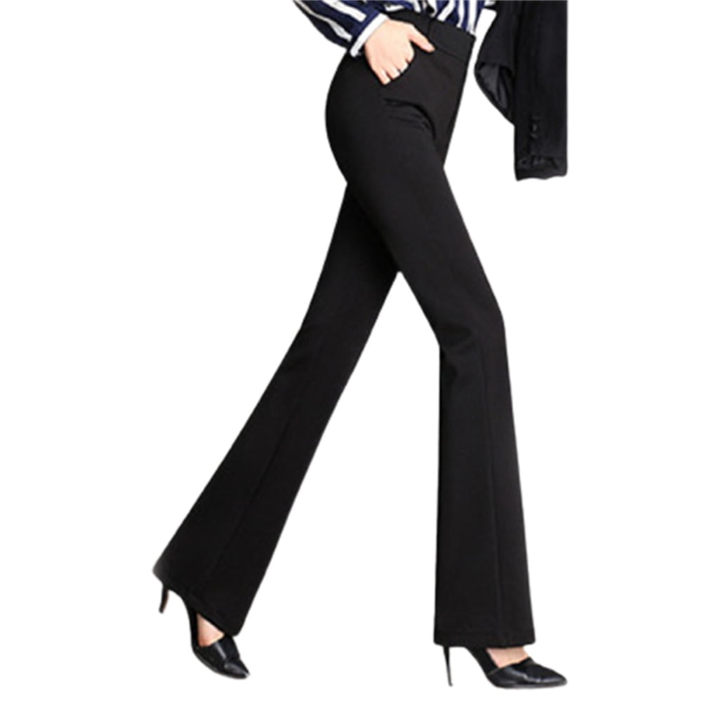 Flared Work Dress Pants High Waist Tummy Control Long Bootleg Work ...