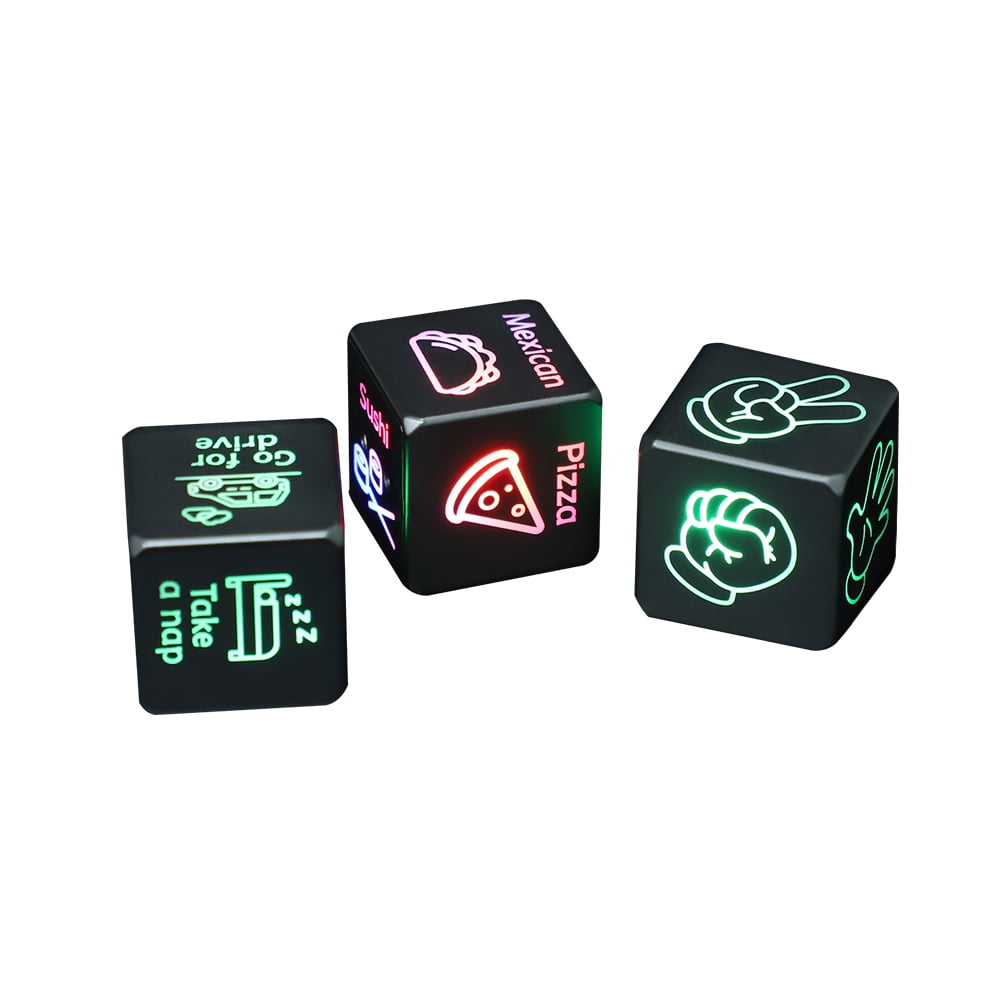 Flaremore 3PCS Couples Decision Dice Set,Food Decision Dice,Date Night ...