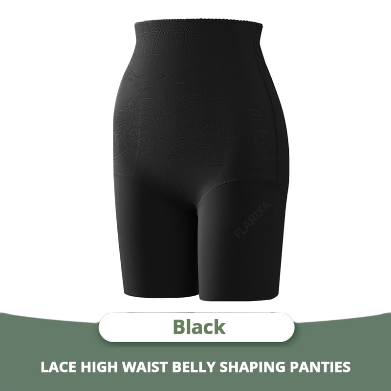 Flarixa high waist flat belly panties seamless lace boxers underwear ...