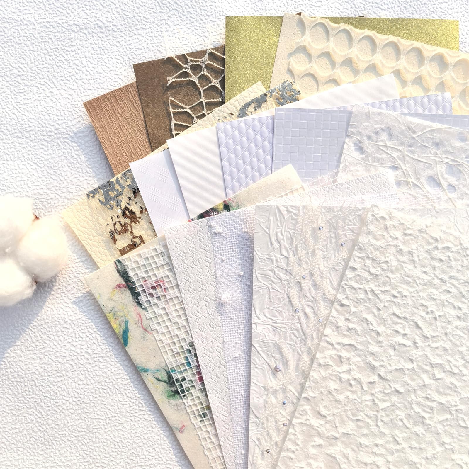 Flartmo 20 Unique A5 JKF25 Textured Scrapbook Paper & Mesh Fabric Set ...