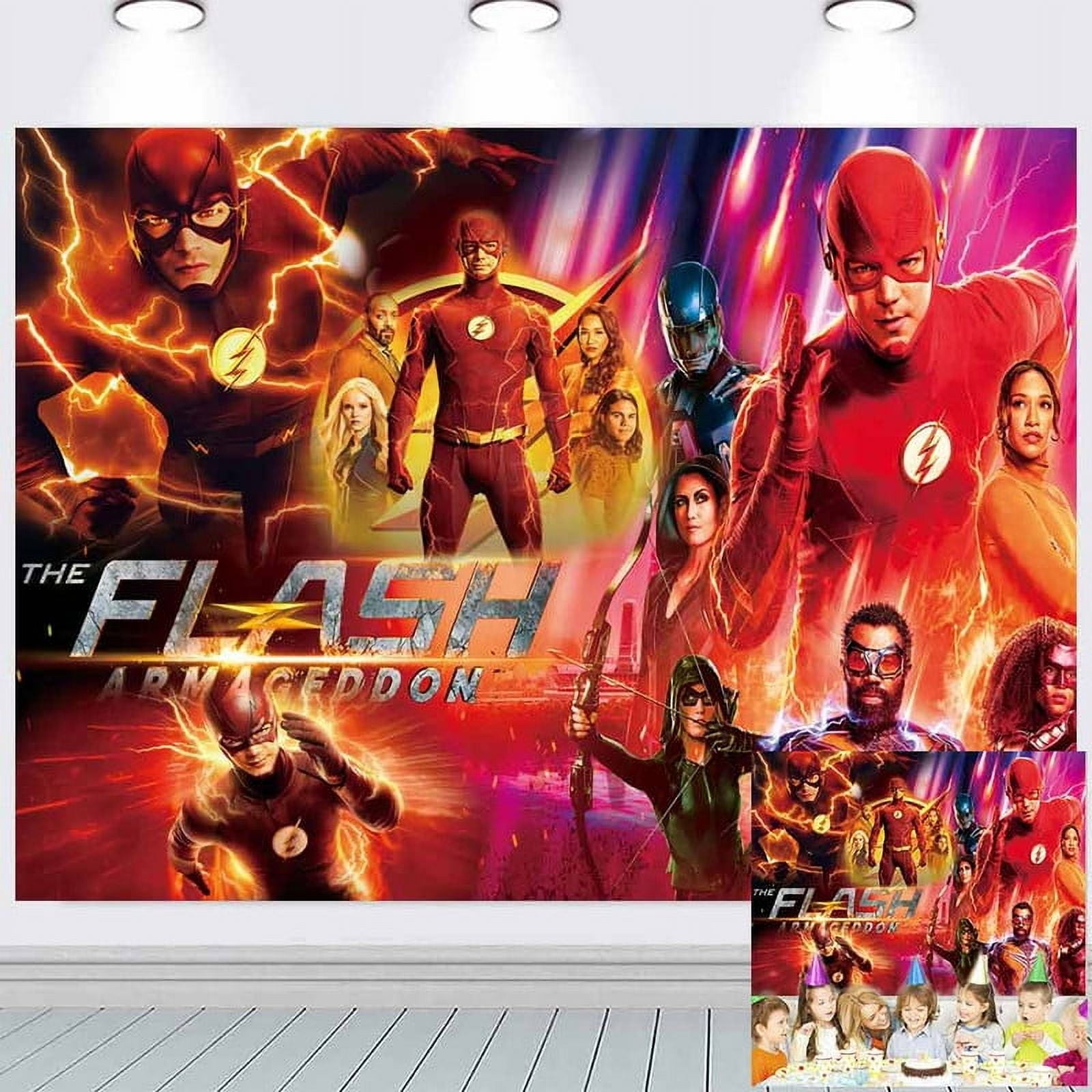 Flash Backdrop Banner Party Supplies Poster Movie Theme Background for ...