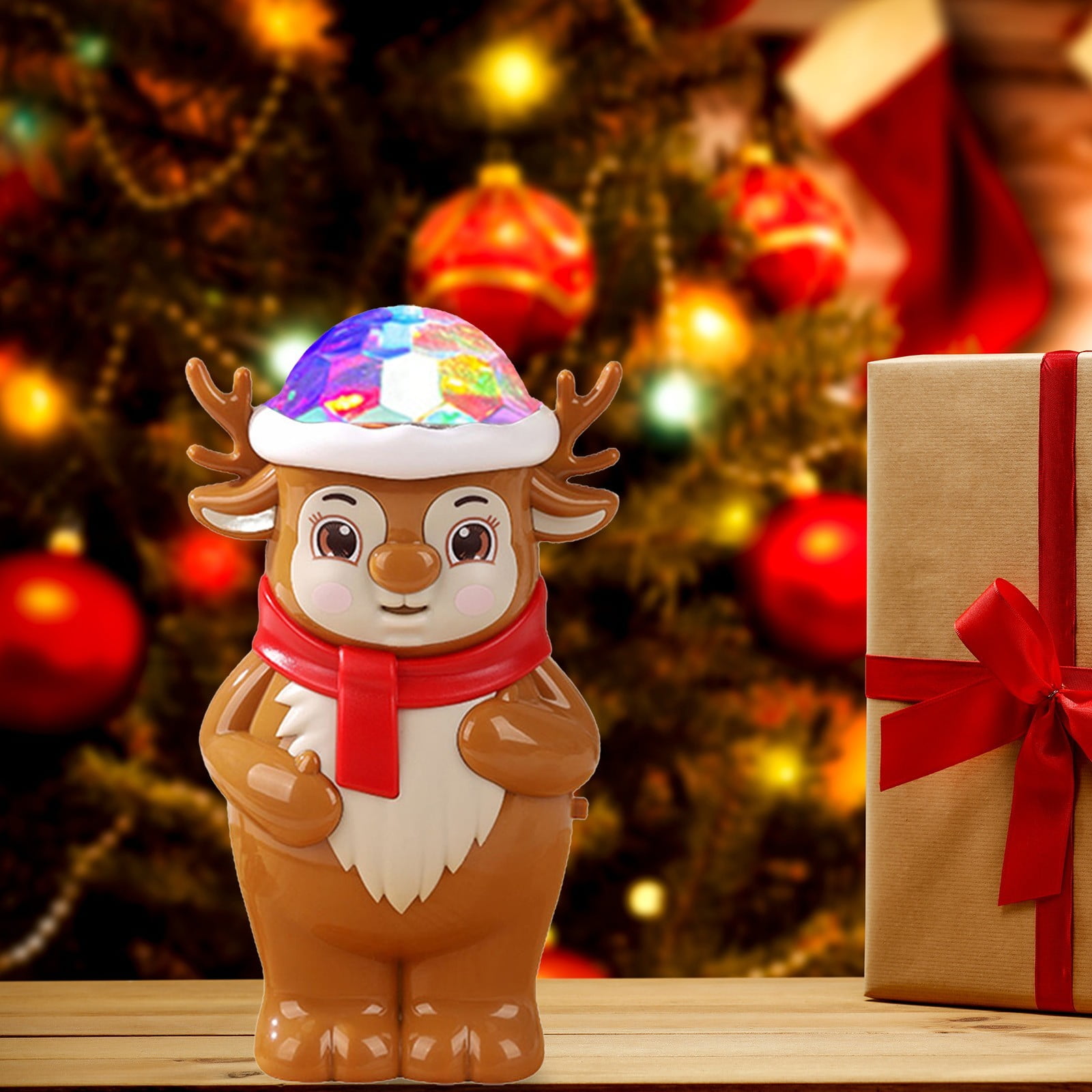 Flash Bar Santa Claus Nightlight,Christmas Light Toy,Rotating Musical ...