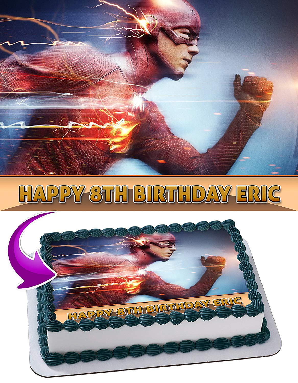 Flash Barry Allen DC Comics Edible Cake Image Topper Personalized ...