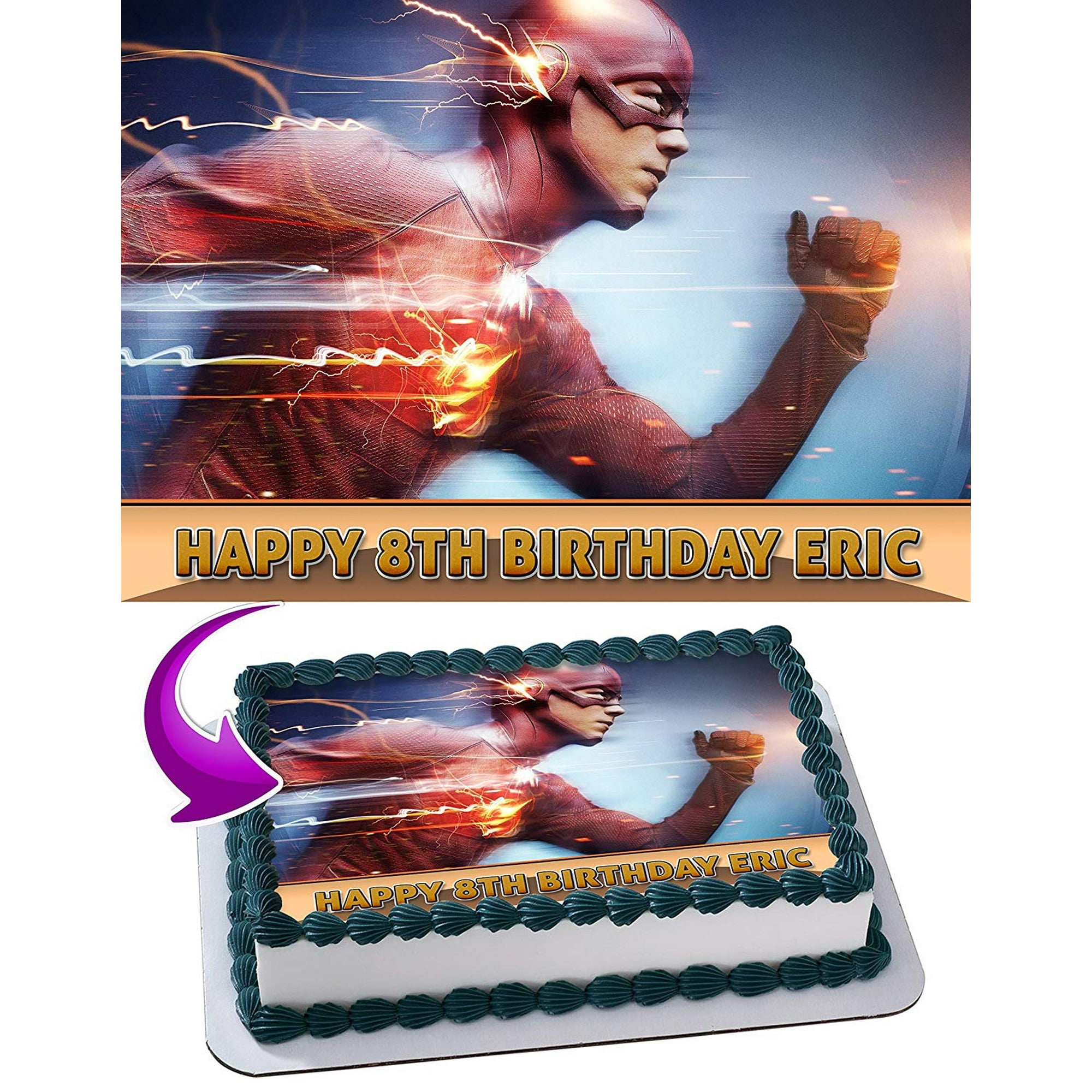Flash Barry Allen DC Comics Edible Image Cake Topper By TNCT For Half Sheet Cake - Walmart.com