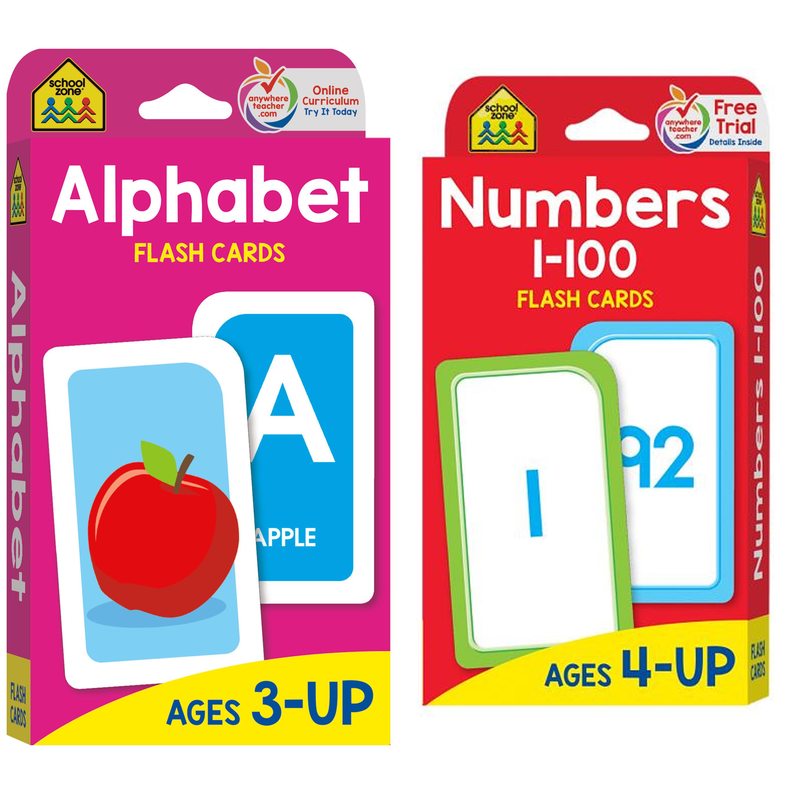 Flash Card Set: Flash Cards - Numbers 1-100 - School Zone + Alphabet ...