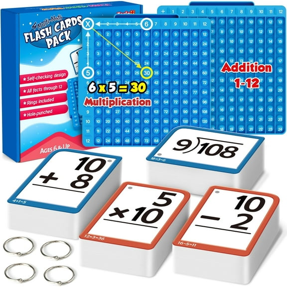 Math Flash Cards + Math Board, Multiplication Flash Card Times Table ...