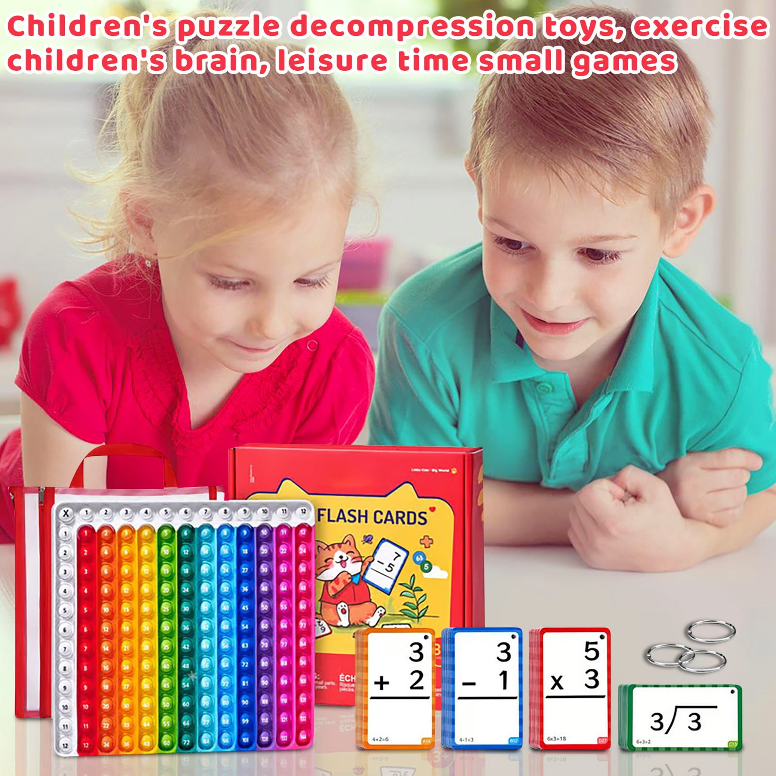 Flash Cards for Kids Ages 4-8, Math Flash Cards & Pop Fidget Chart ...