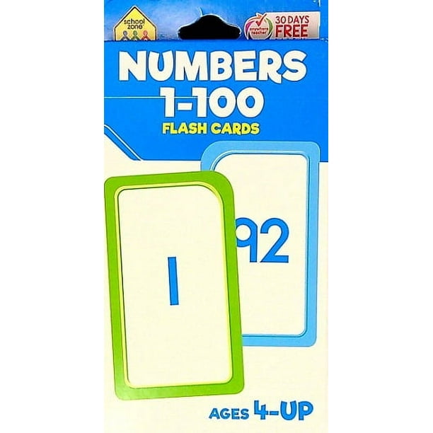 School Zone Numbers 1-100 Flash Cards (Walmart Exclusive) - Walmart ...