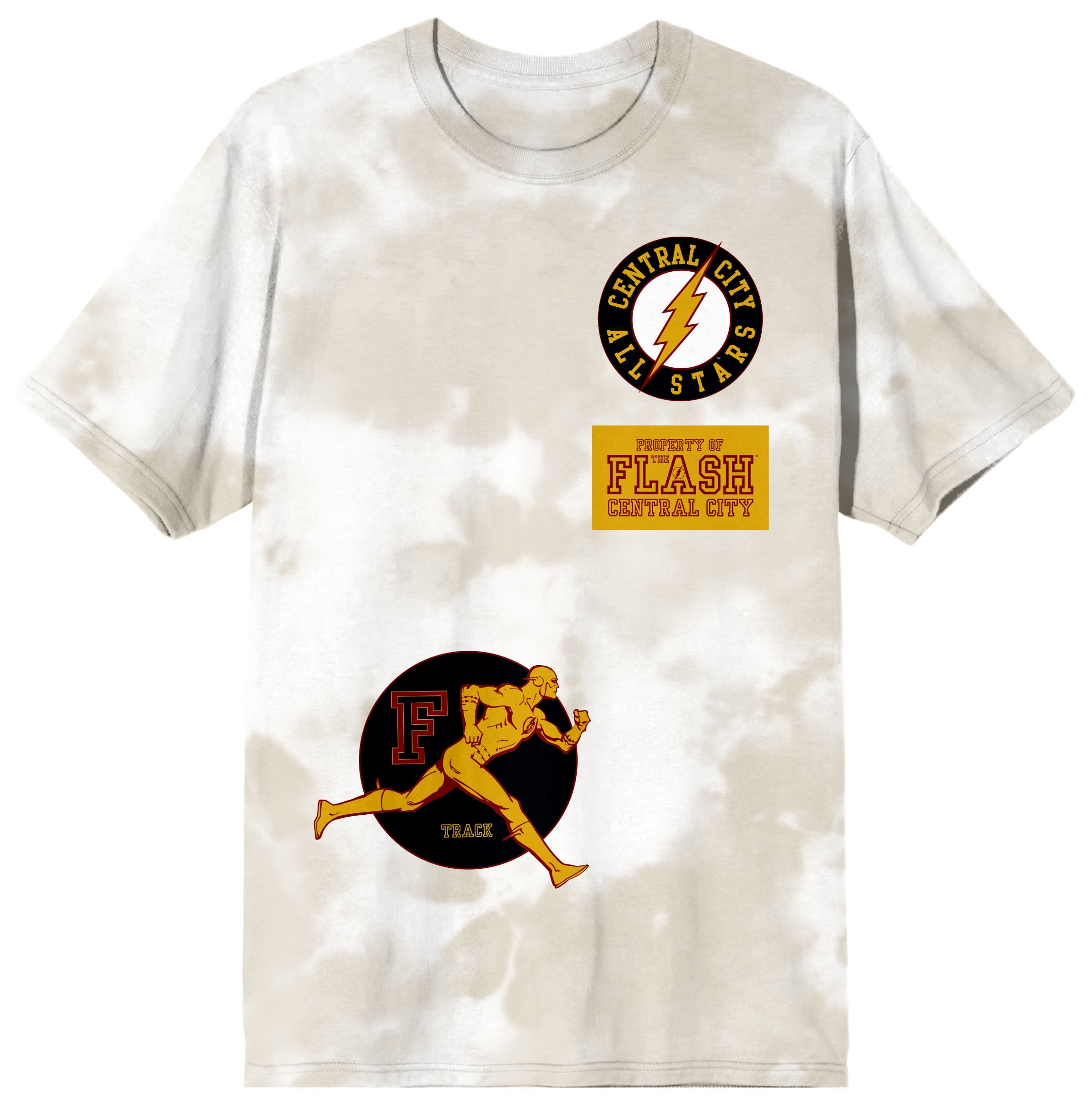 Flash Central City Patches Crew Neck Short Sleeve Light Birch Wash Men's T-shirt - 4XLB ...