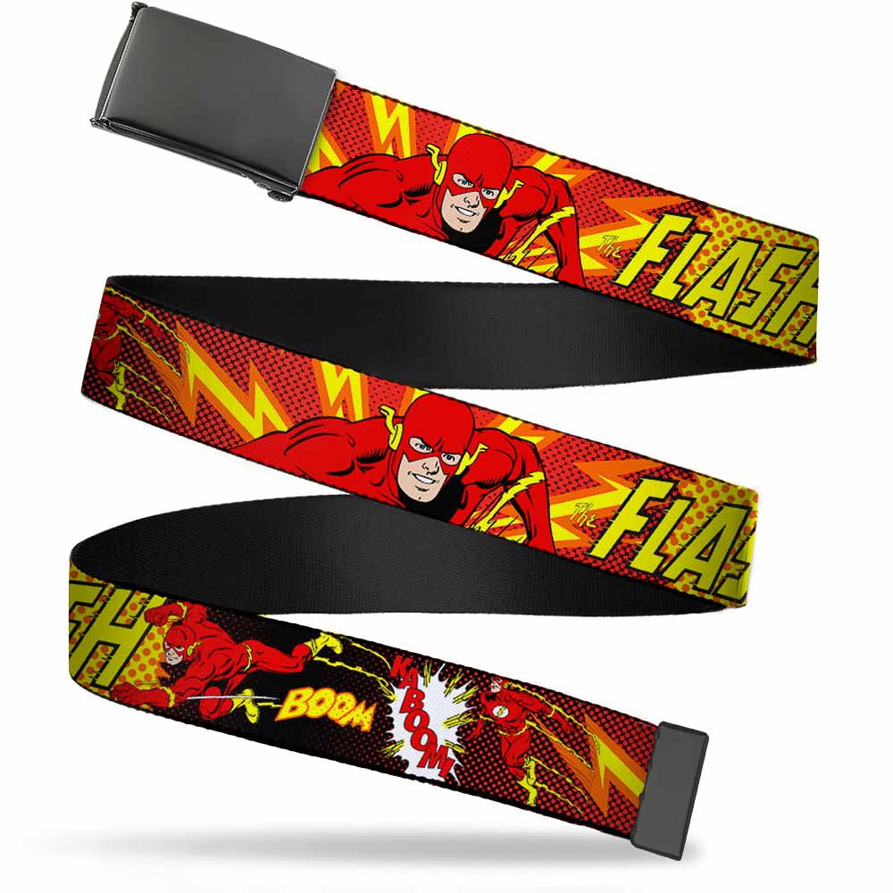 DC Comics Belt, Flip Web Belt The Flash Boom Kaboom, 1.25 Inch Wide ...