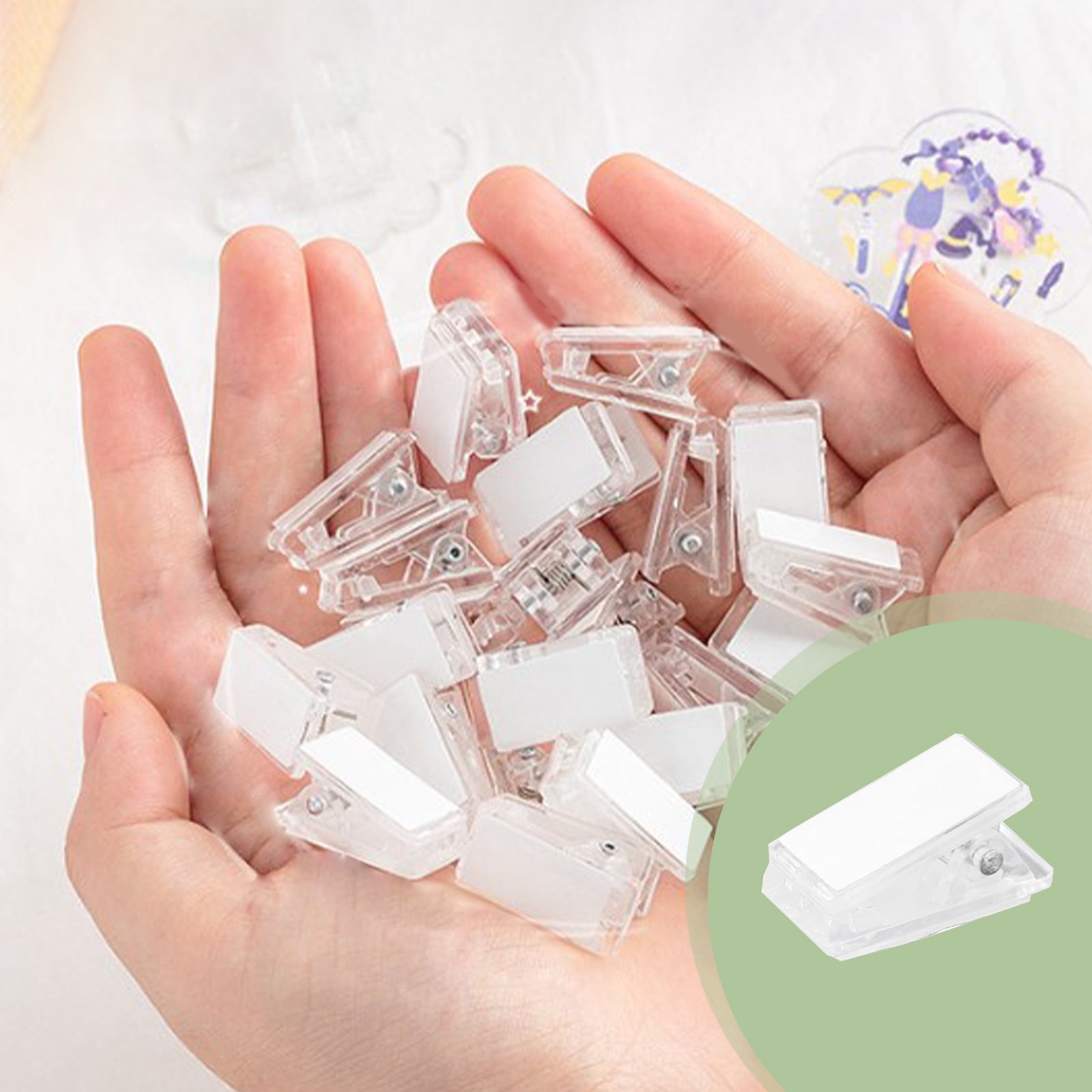 Flash Deal LutIedan Clear Plastic Clips Mini Transparent Clips Small ...