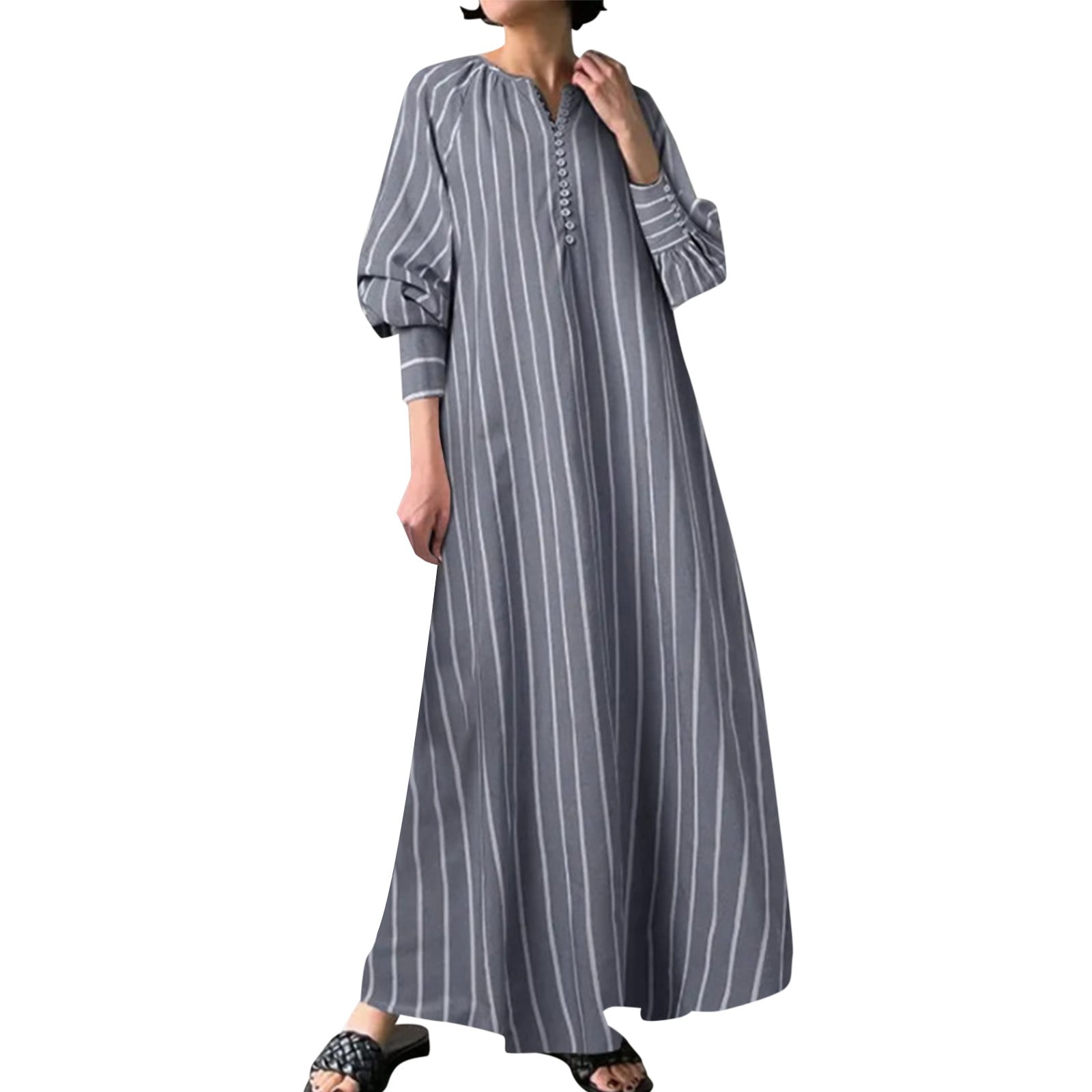 Flash Deal Rimech Bodycon Women's Muslim Abaya Dress Prayer Dress Full ...