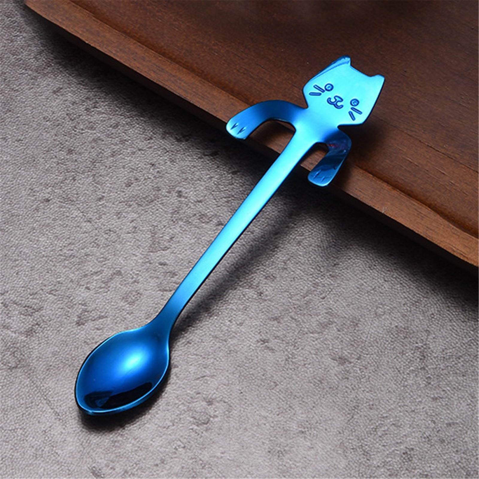 Flash Deals 304 Stainless Steel Cat Spoon Creative Cartoon Hanging Edge ...