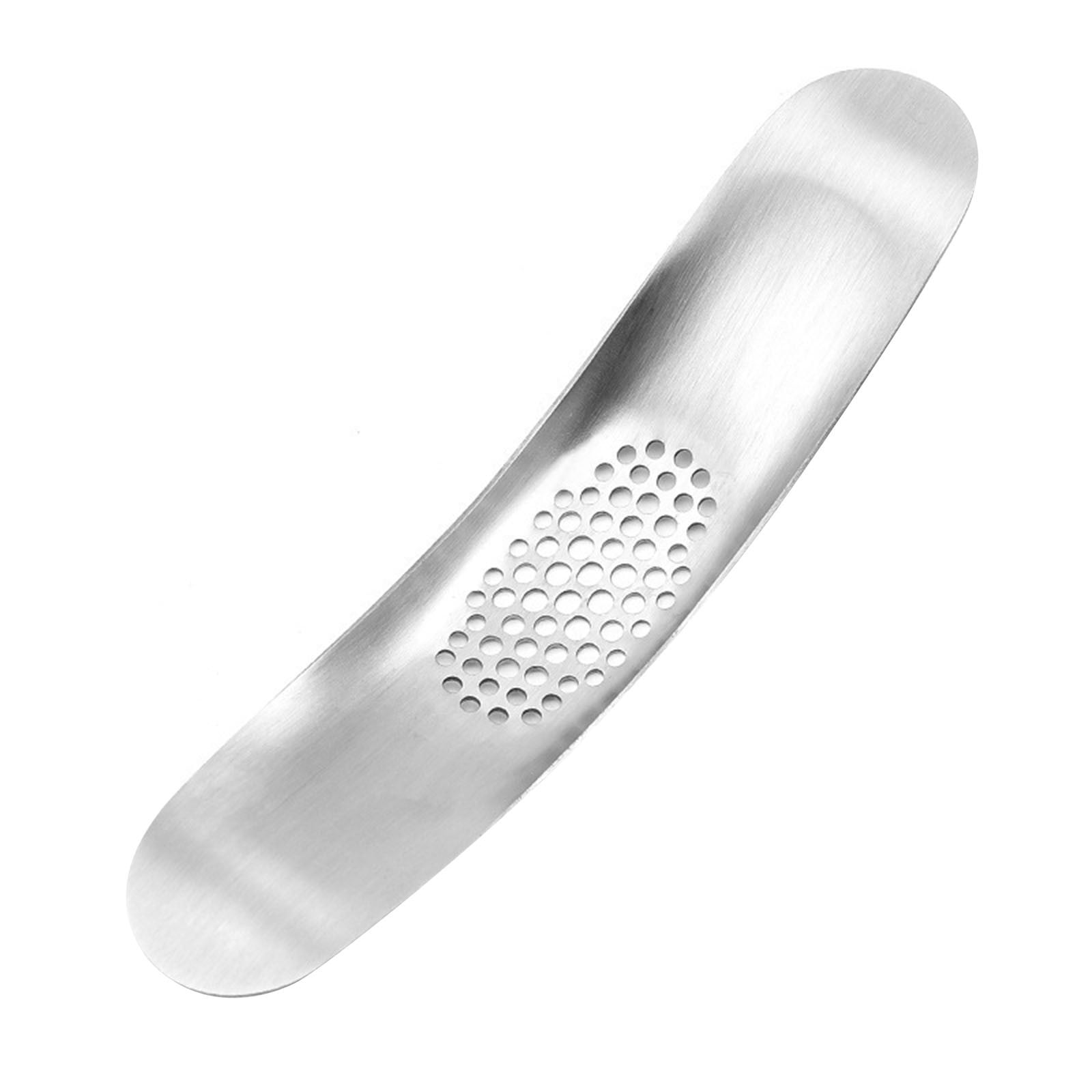 Flash Deals Arc Shaped Kitchen Garlic Grinder Manual Stainless Garlic Boat Shaped Garlic Grinder ...