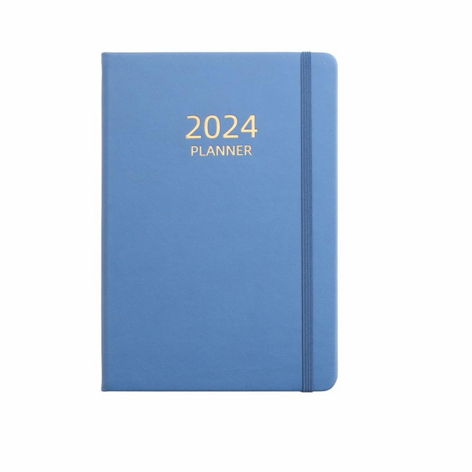 Flash Deals! Blank Notebooks 180 Sheets English Planner A5 2024 Faux Leather Hardcover Ink Proof ...