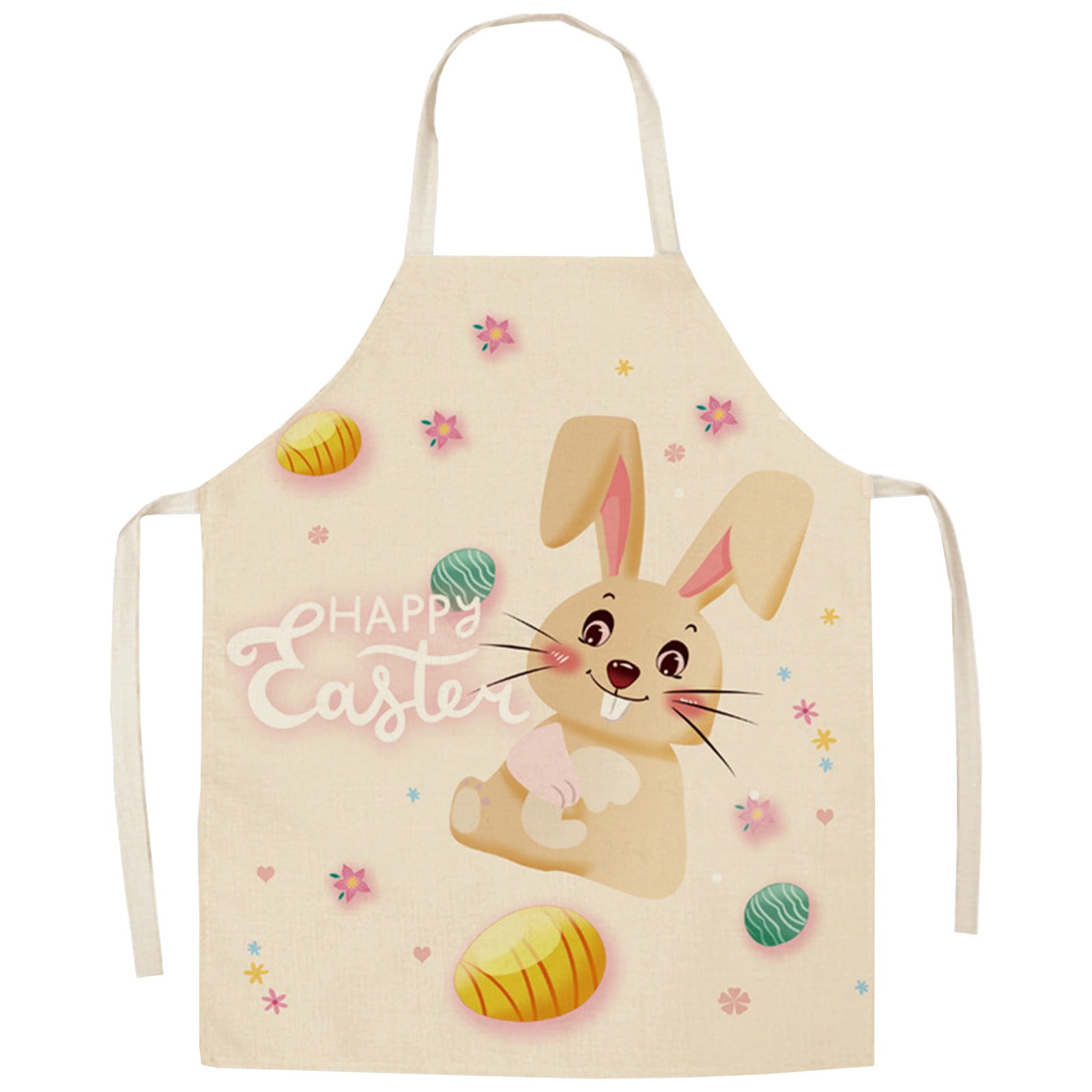 Flash Deals Easter Series Household Printing Linen Apron Kitchen Multi ...