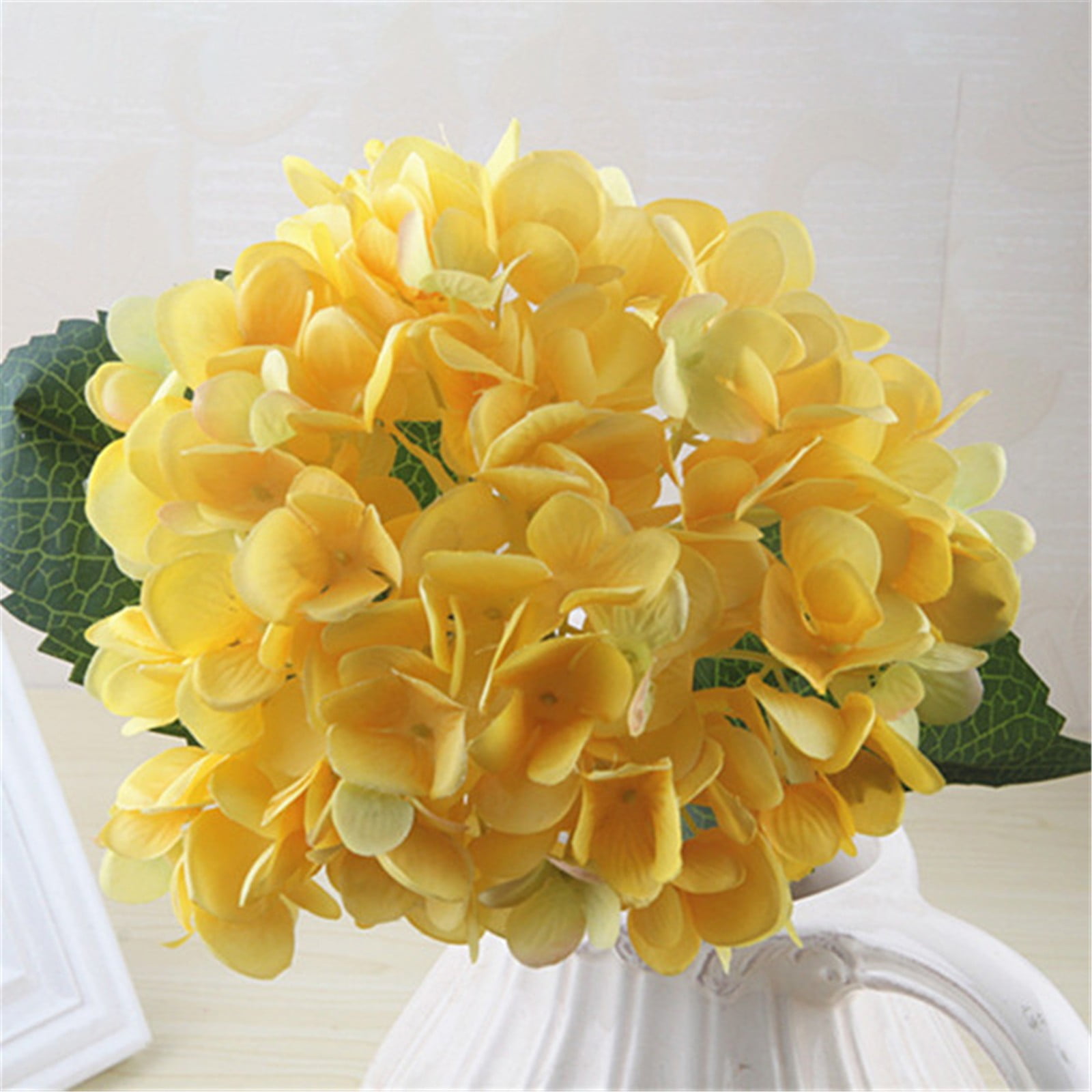 Flash Deals! Flowers Jklop Artificial Hydrangea Yellow 3Pcs 16.4In ...