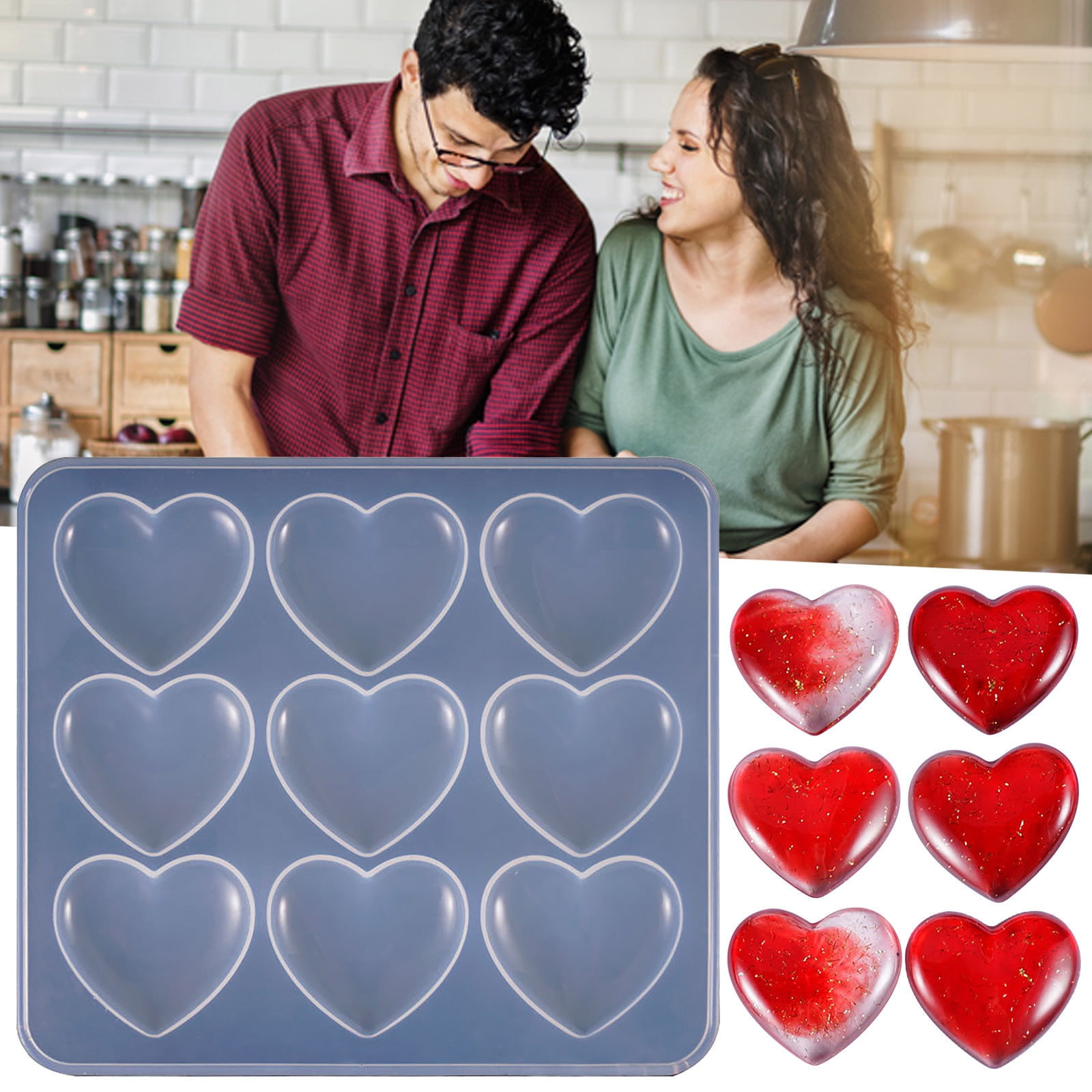 Flash Deals Handmade Heart Shaped Cake Tools Multiple Hearts Silicone ...