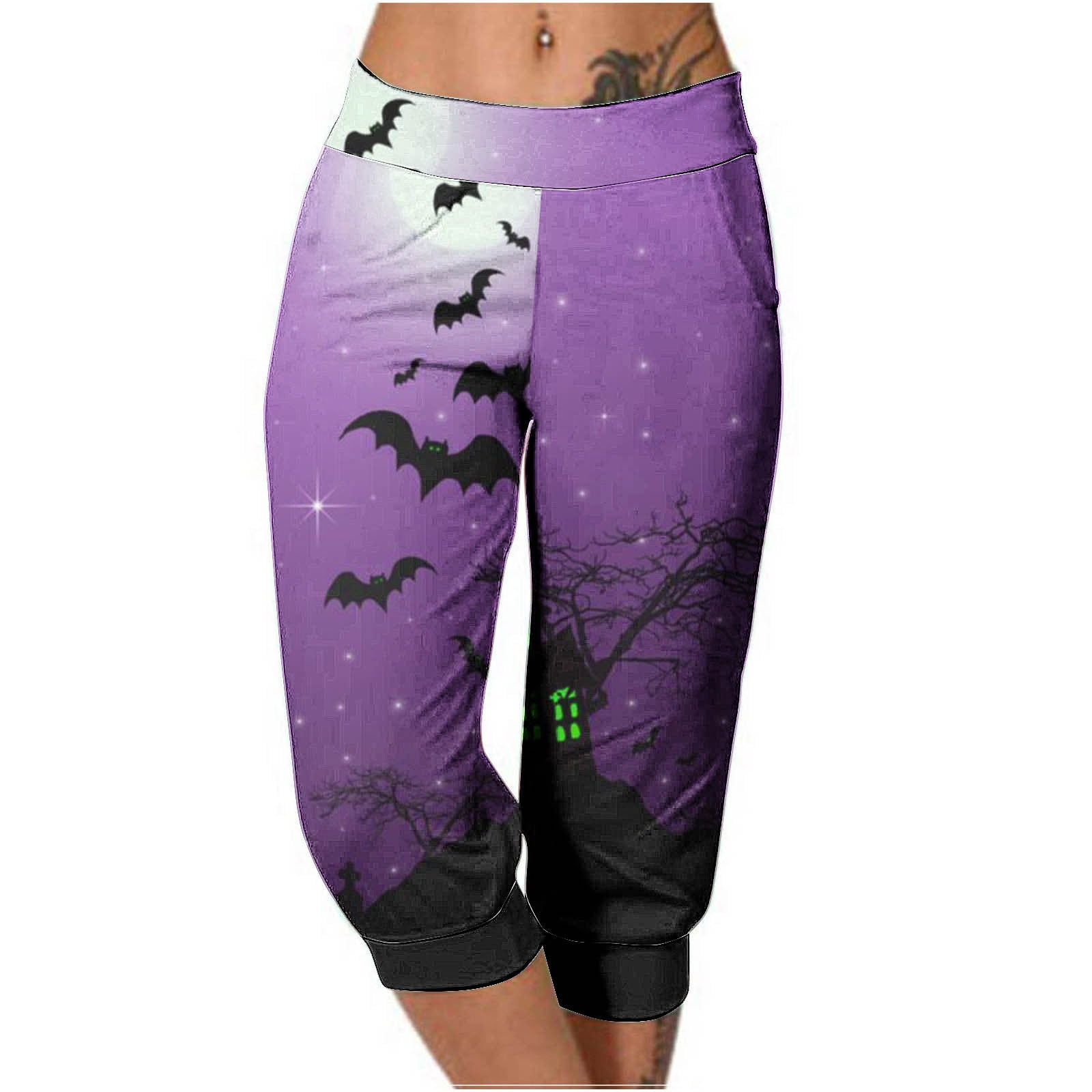 Flash Deals SEMPAI Cropped Capris Casual Pants Mid Polyester,Spandex ...