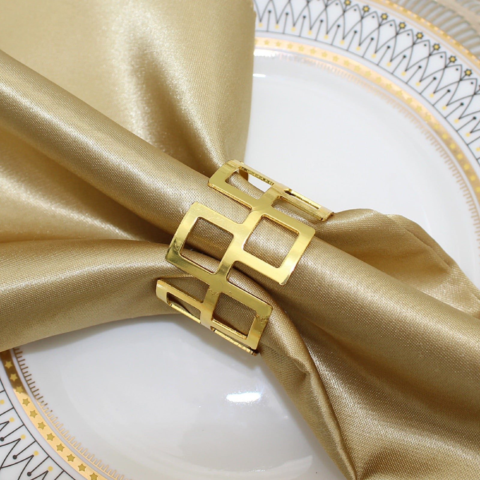 Stainless Steel Tissue Buckle Striking Gold Plated Aluminum Napkin ...