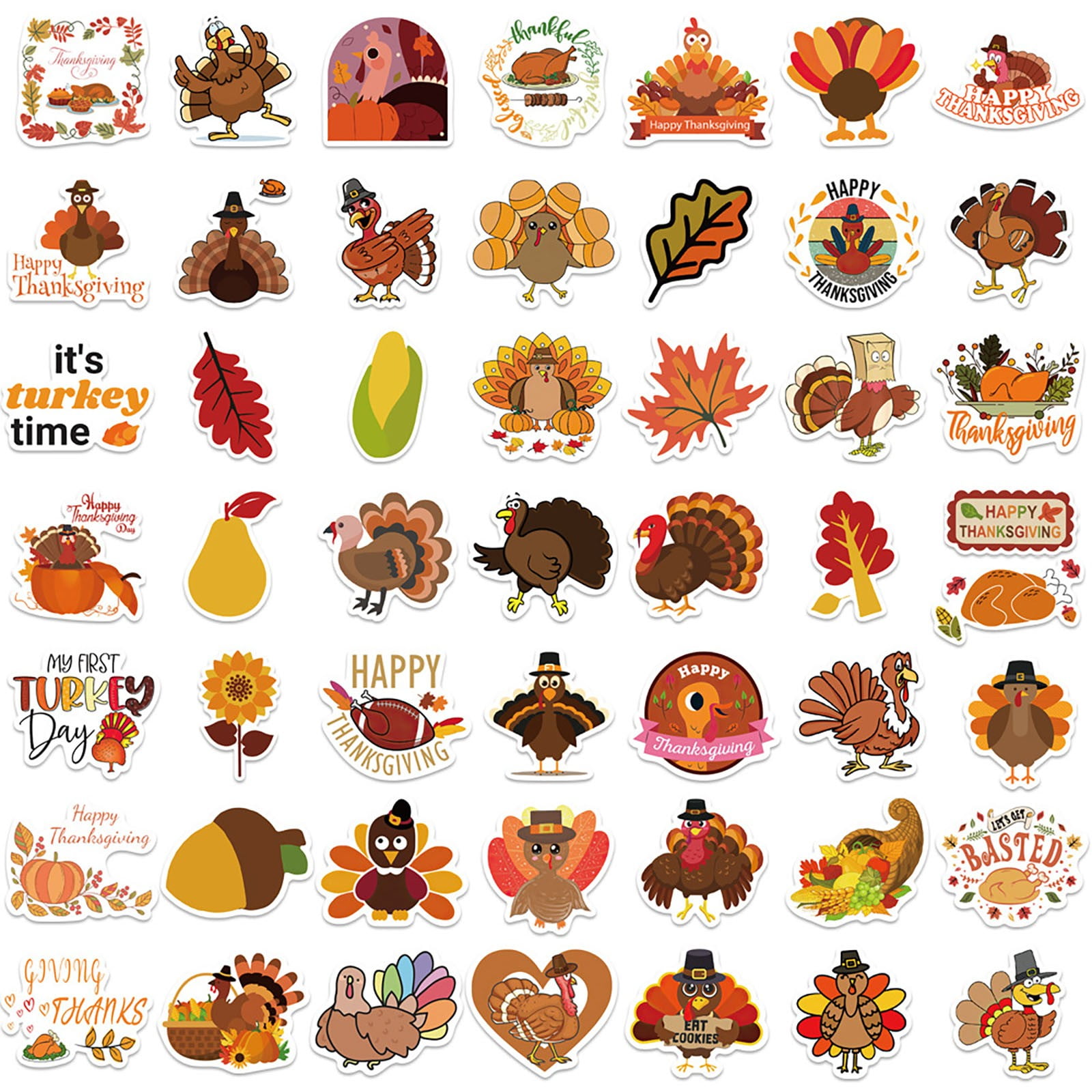 Flash Deals Thanksgiving Turkey Sticker Luggage Guitar Notebook DIY ...