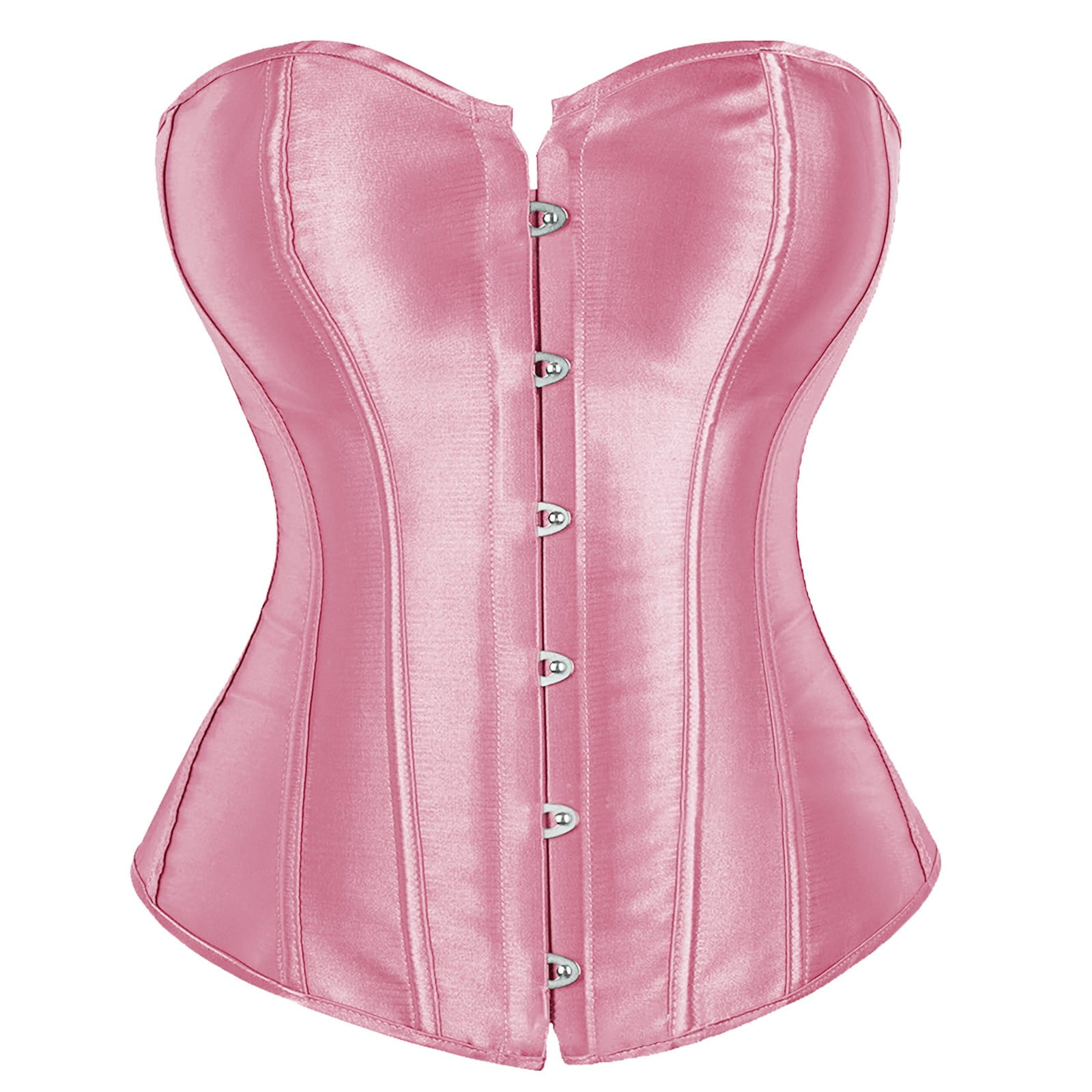 Flash Deals Womens Satin Bustier Corsets Top Sexy Strapless Boned Waist ...