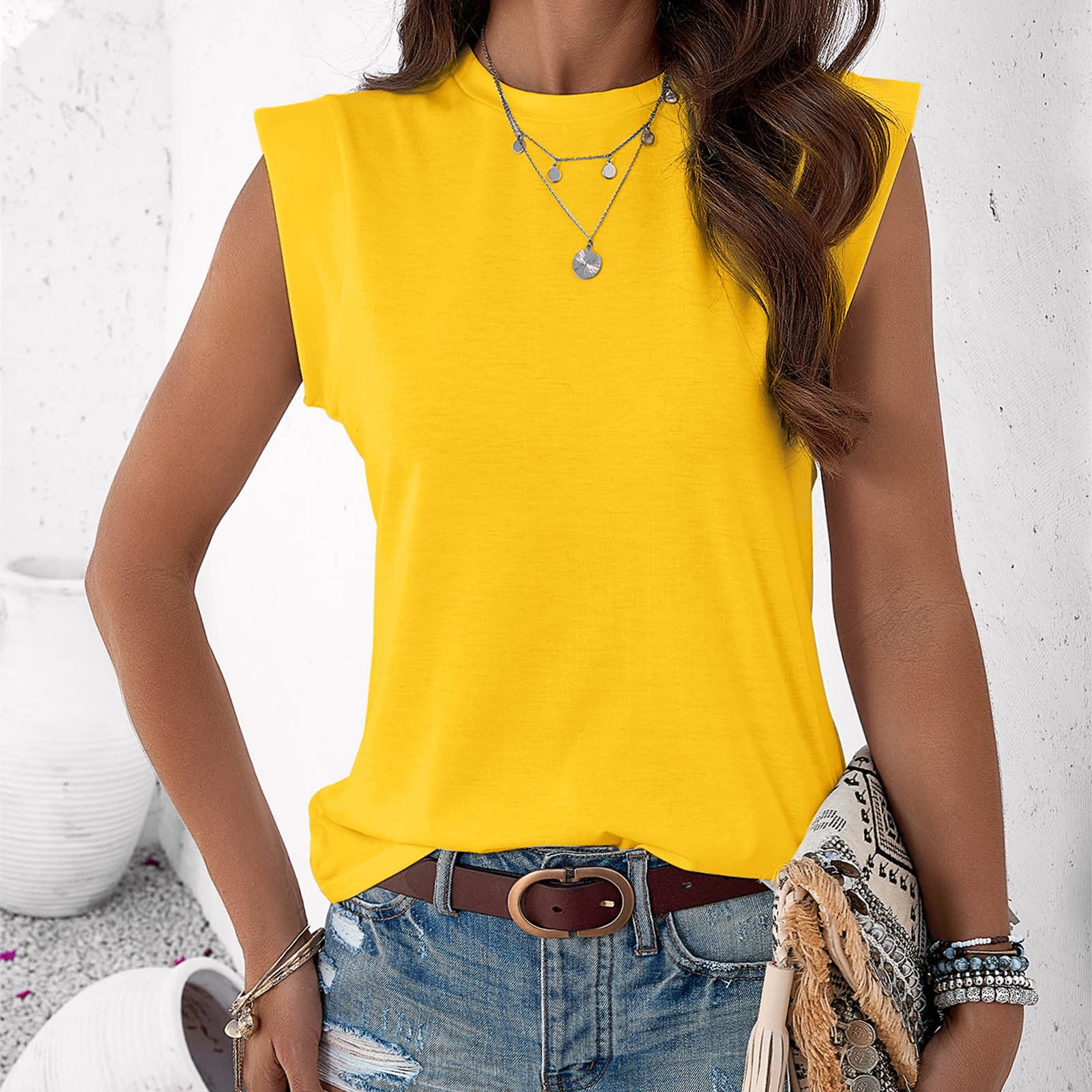 Yrmaups Teen Girls Casual Tank Tops Clearance Under $5 Sleeveless Work ...