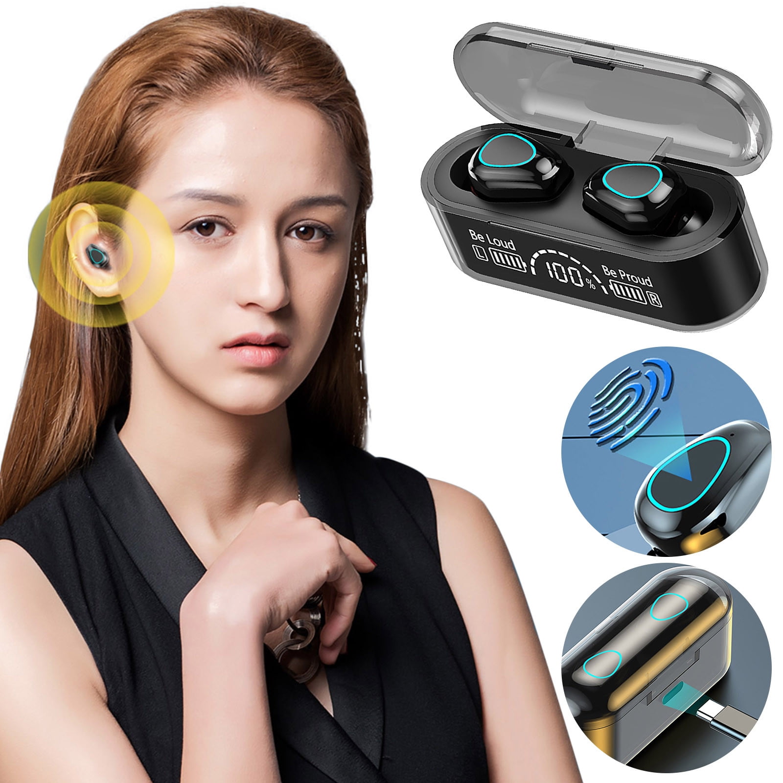 karymi Bluetooth Headset Has Long Standby Hanging Ear Running Sports ...