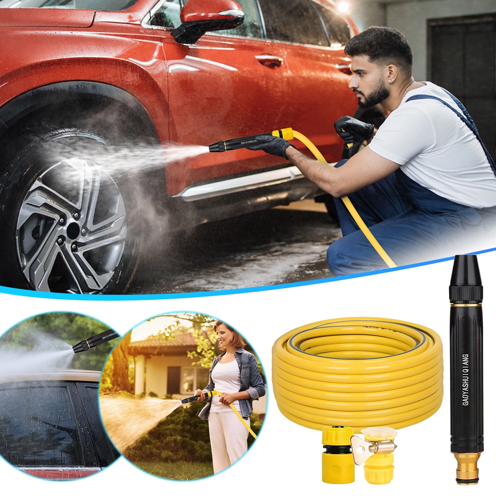 Flash Deals karymi Gold Car Wash Household Tools Set High Pressure ...