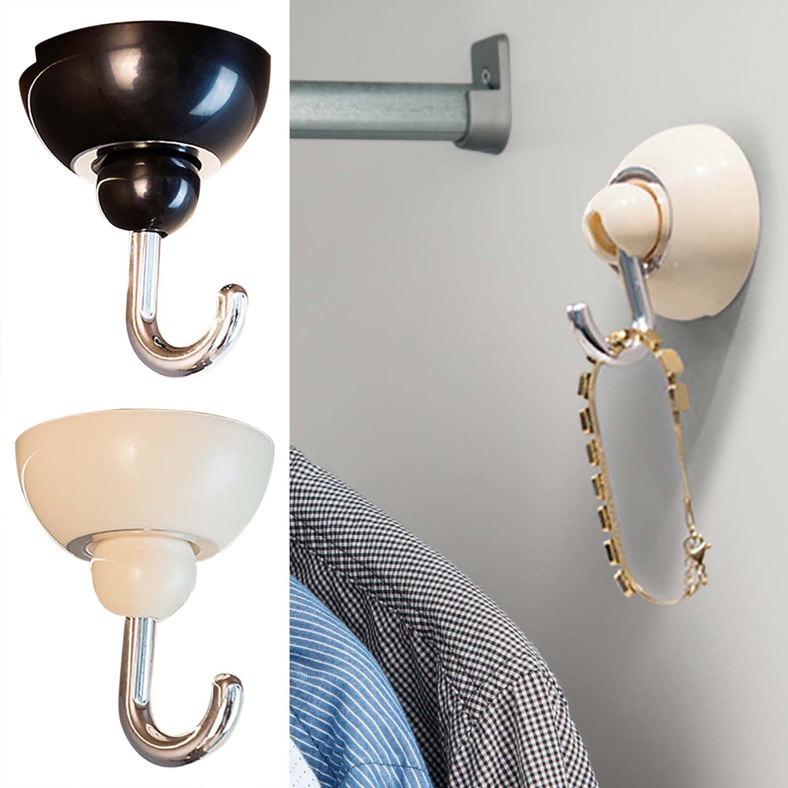 Flash Deals! mtvxesu 360 Degree Rotating Adhesive Hook For Keys, Bags ...