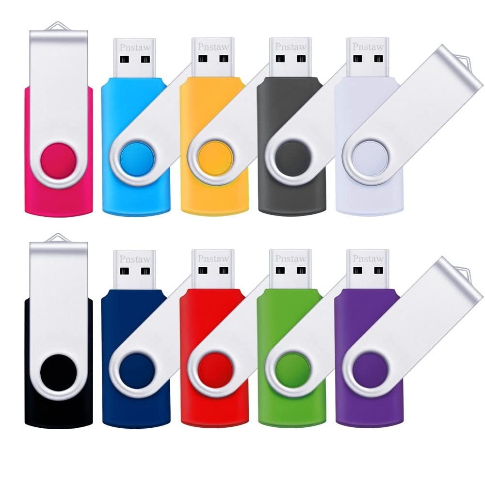 Pnstaw 16GB USB 2.0 Flash Drive, Swivel Design, Multi-Color, 10 Pack ...