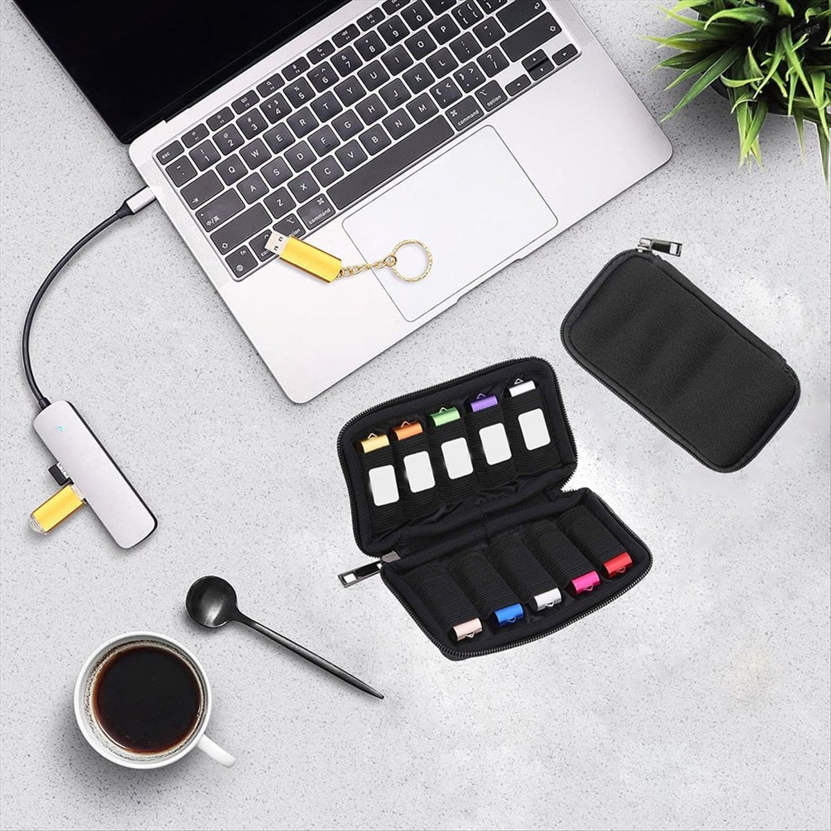 Flash Drive Storage Case - Dustproof Organizer Box for Thumb Drives and ...