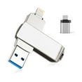 KEXIN 256GB USB 3.0 Flash Drive, 3-in-1 Memory Stick for iPhone, iPad ...