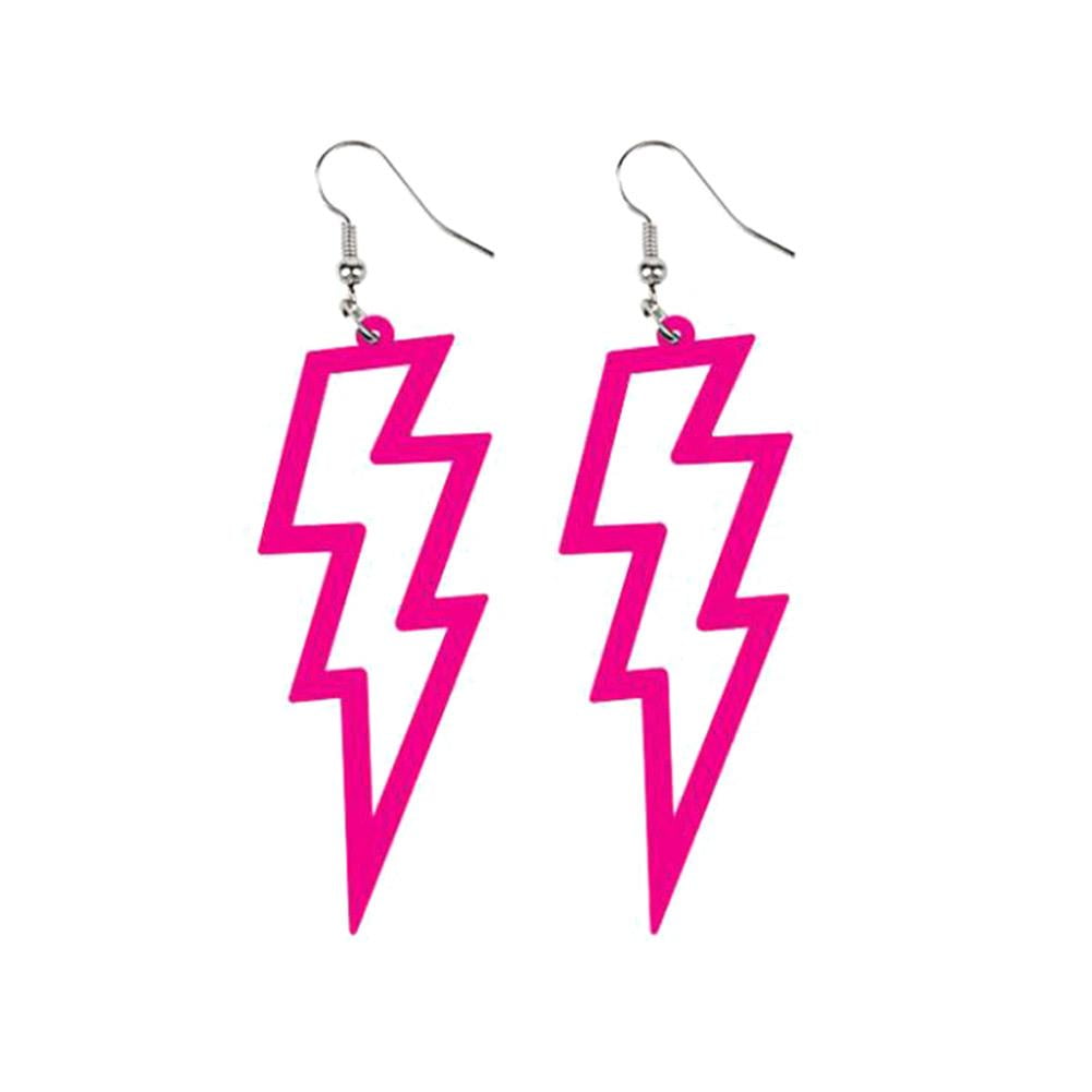 Flash Earrings Funky 80s90s Punk Rock Bolt Cel Retro B7L8 ha5 VT66 - Walmart.com