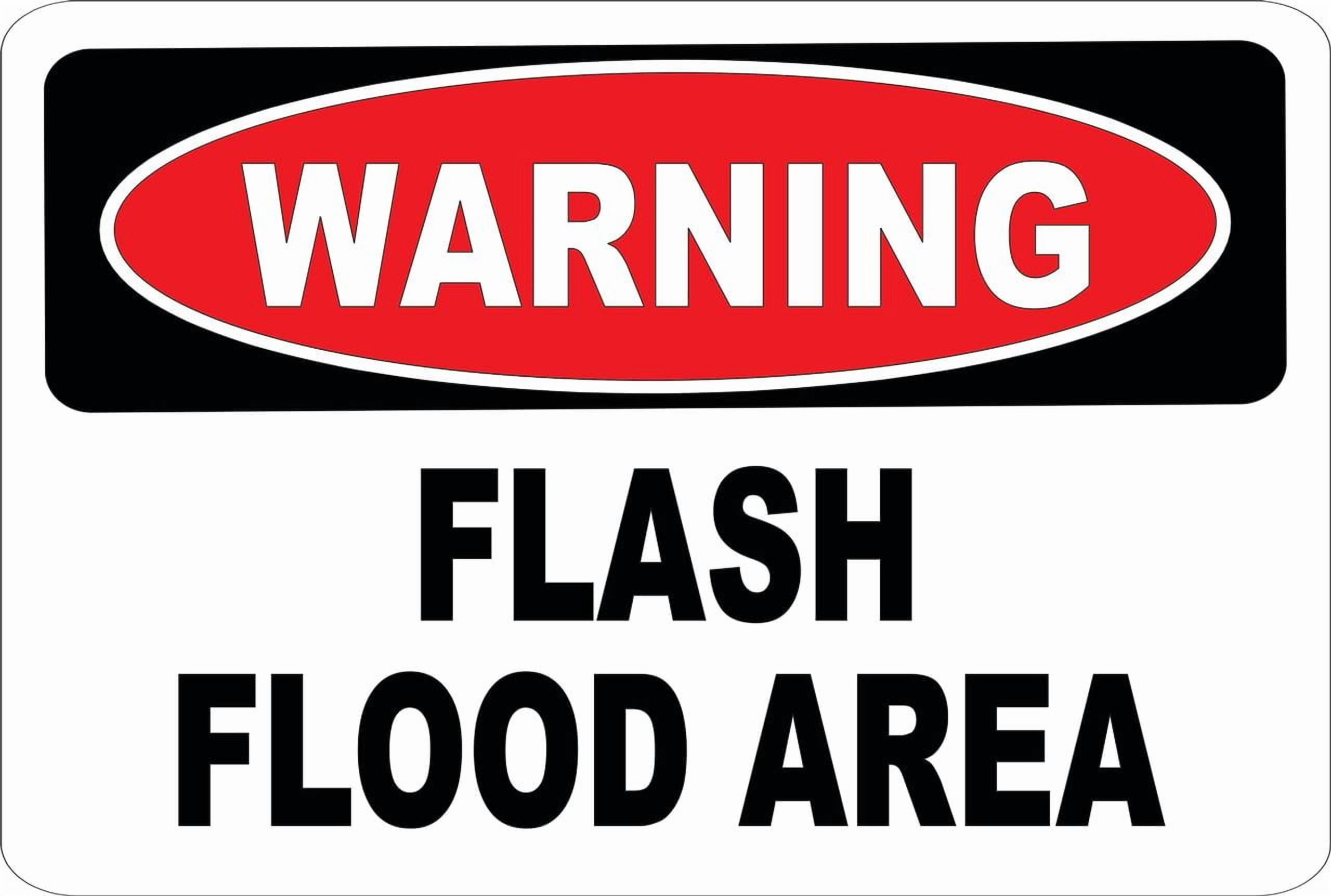Flash Flood Area Aluminum 8 x 12 Metal Novelty Danger Sign - Walmart.com