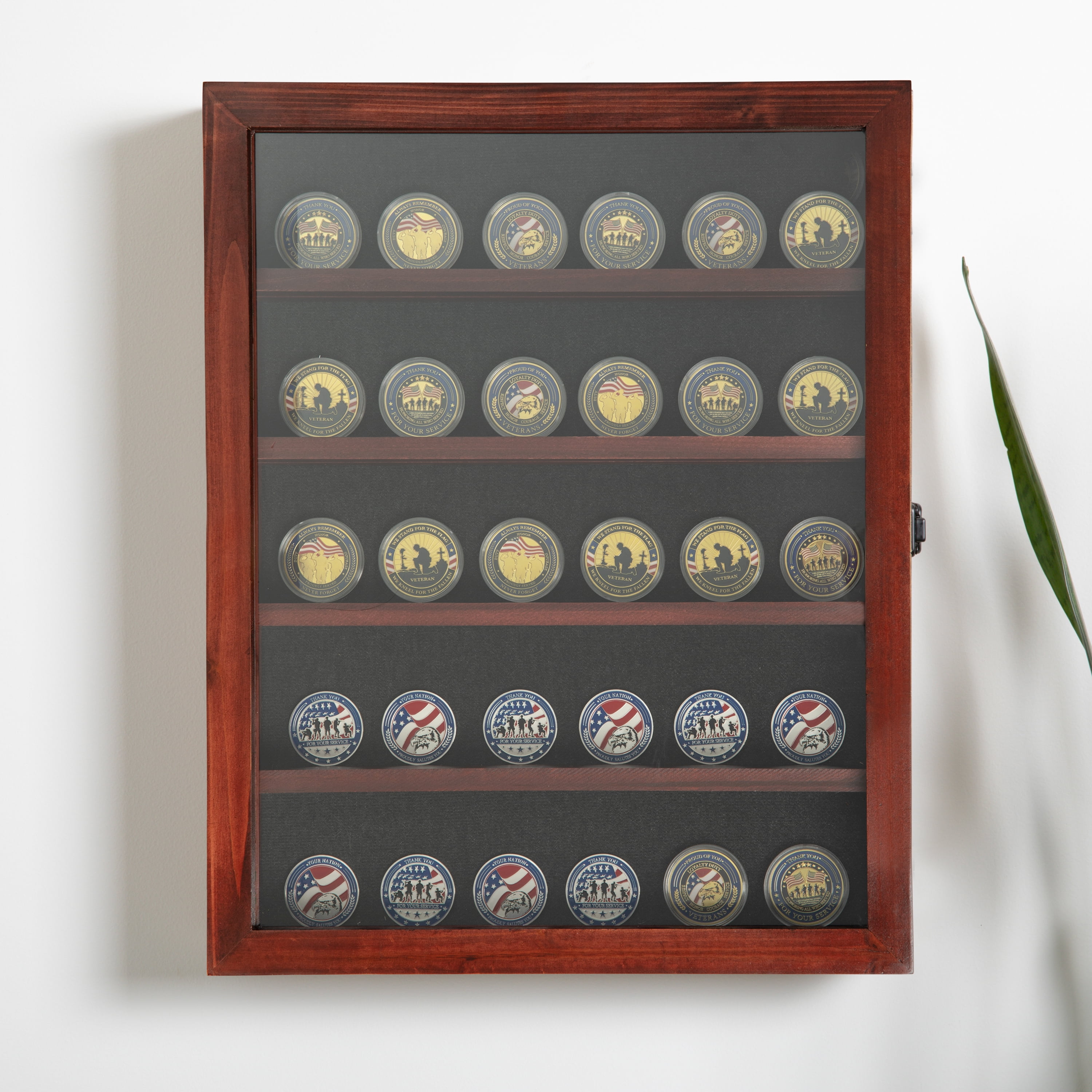 Flash Furniture 14.5x17.5 Solid Pine Medals Display Case with 4 Channel ...