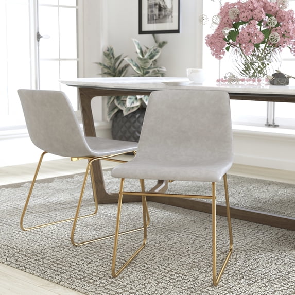 Flash Furniture 18" Table Height Timeless Mid-Back Sled Base Dining ...