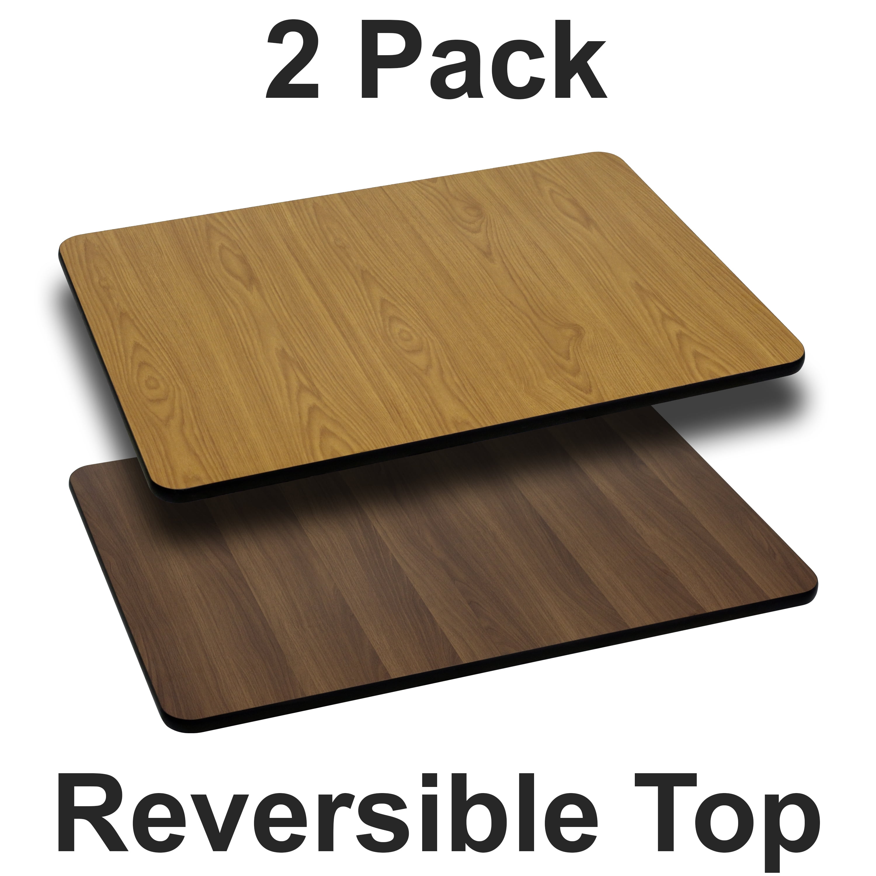 Flash Furniture 2-Pack 24" x 42" Rectangular Table Top with Reversible ...