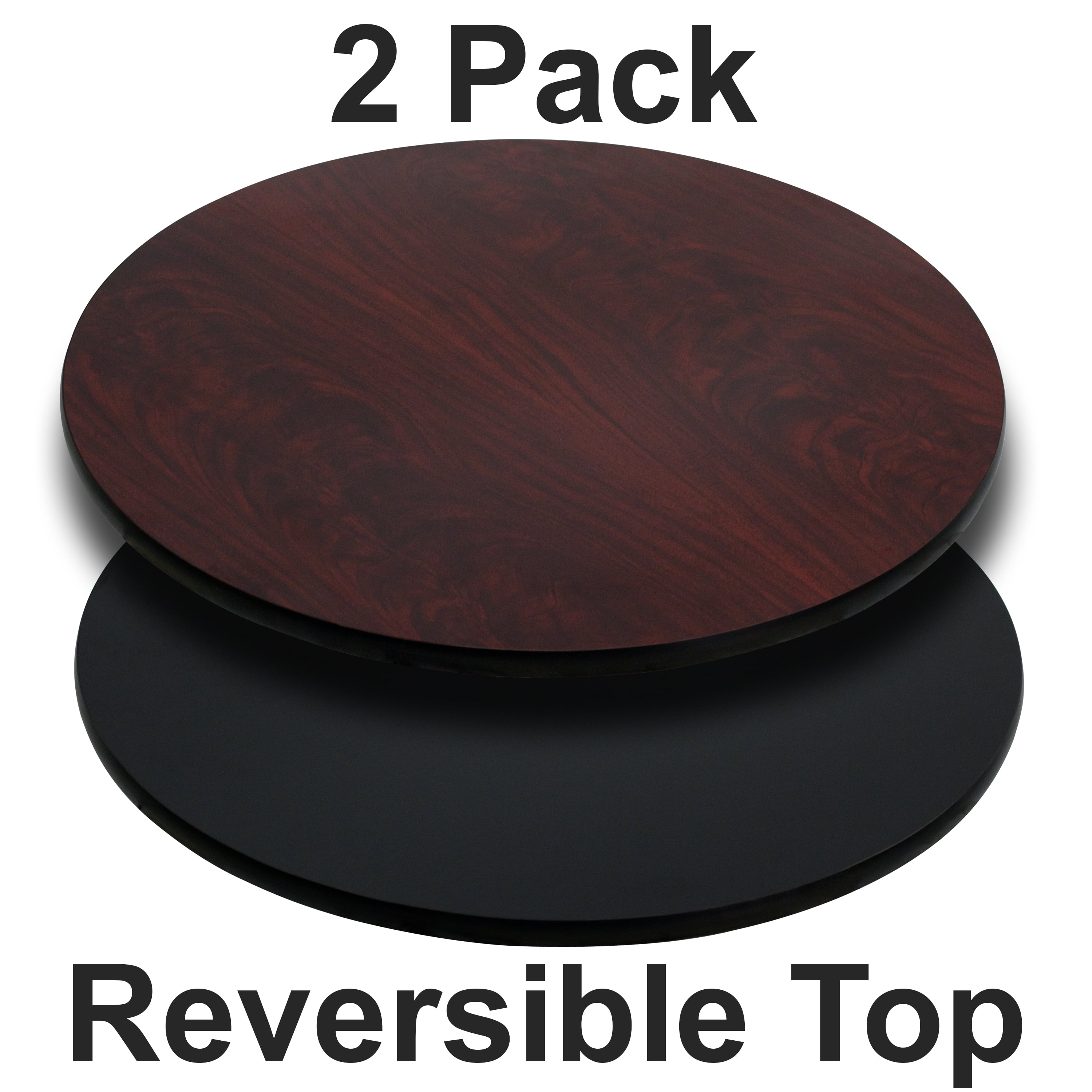 Flash Furniture 2-Pack 42" Round Table Top with Reversible Laminate Top ...