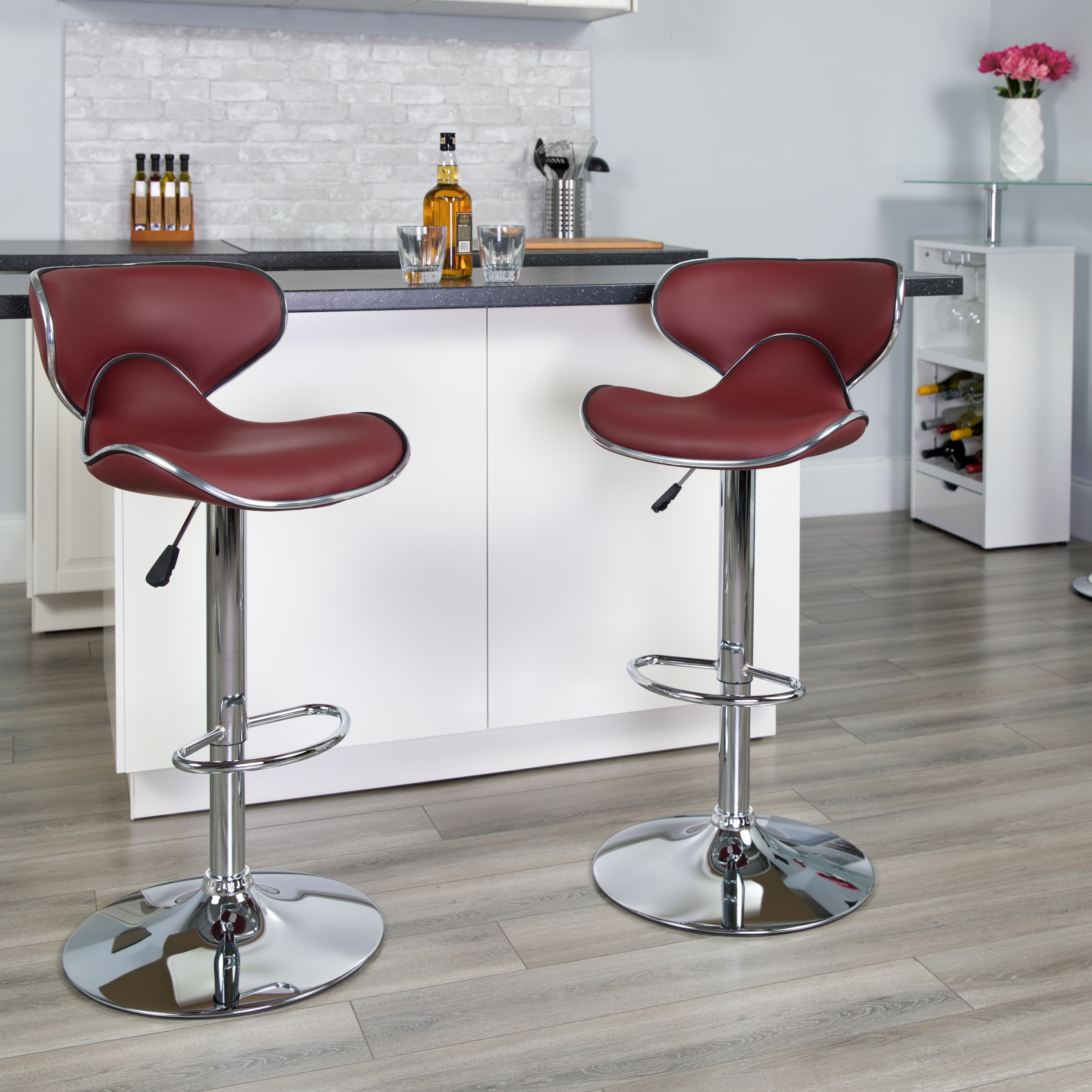 Burgundy swivel bar stools store