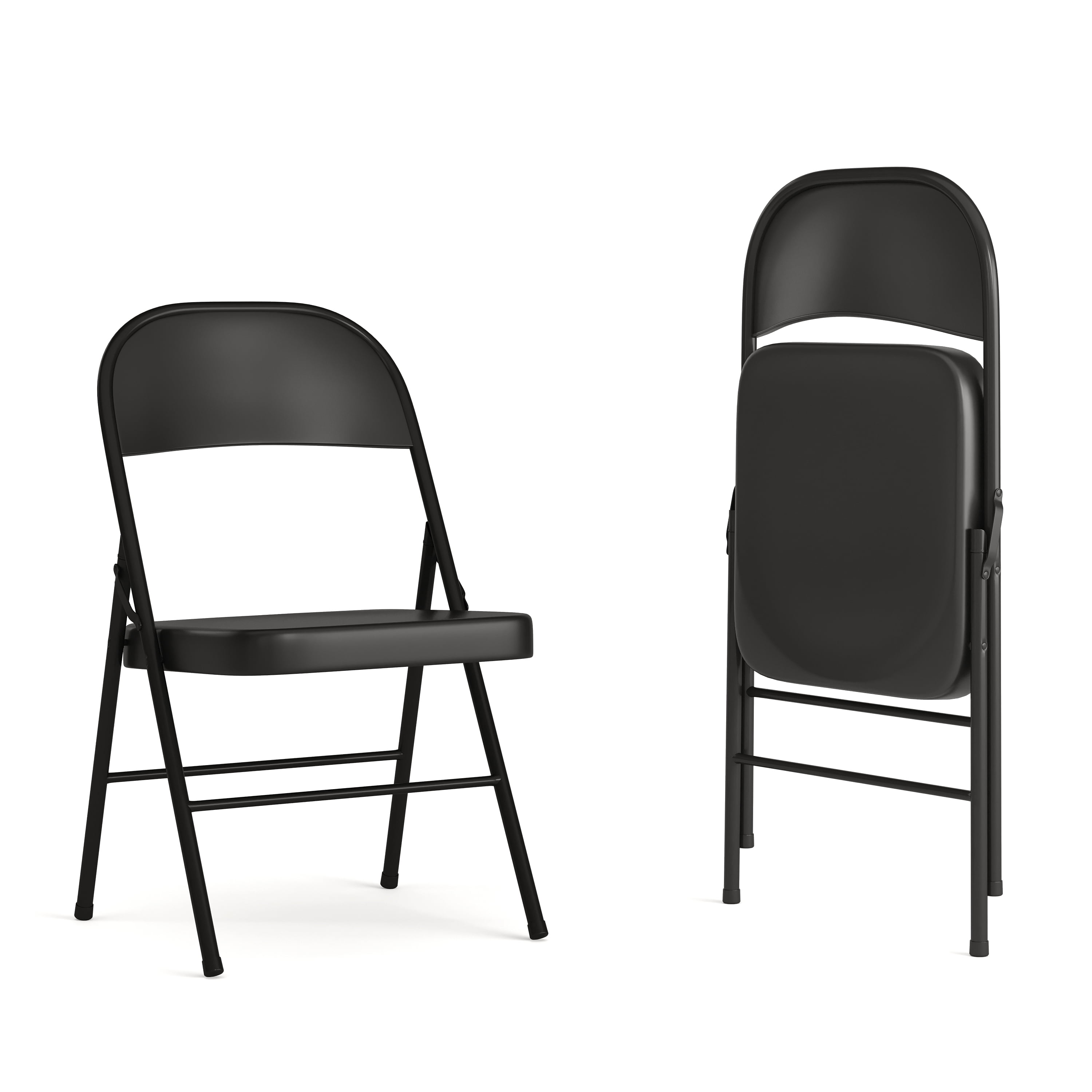 Flash Furniture 2 Pack HERCULES Series Double Braced Black Metal ...