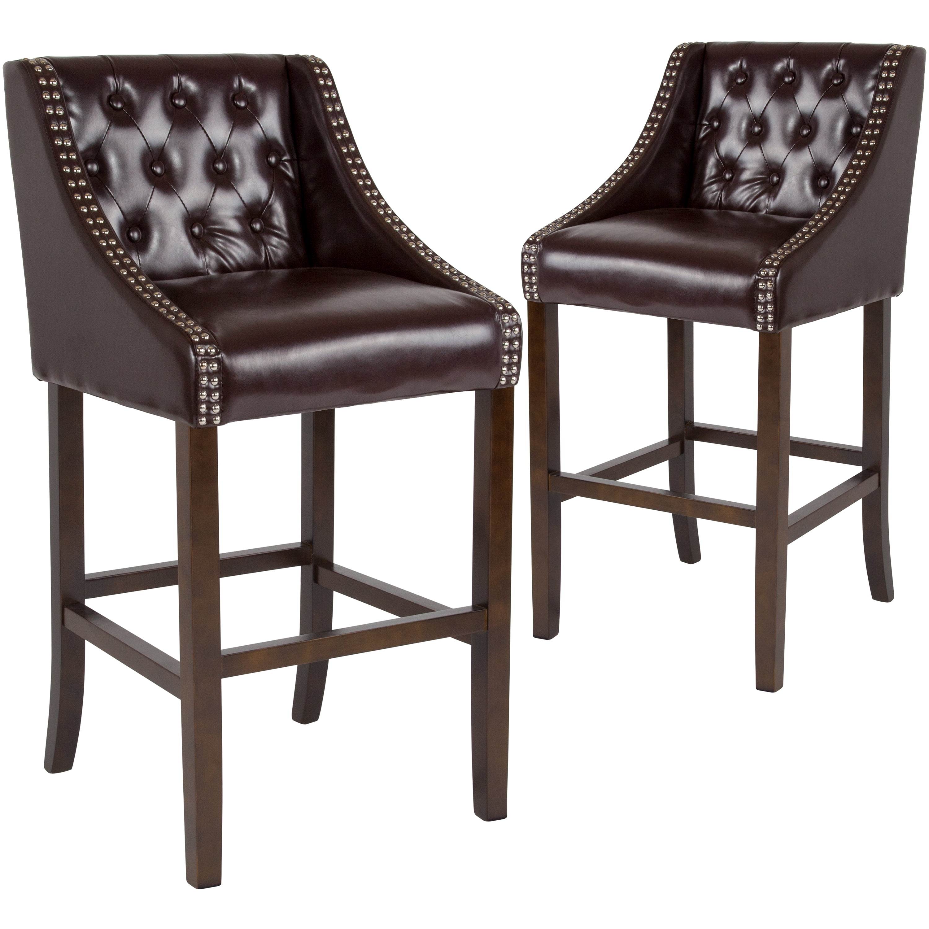 Flash Furniture 2 Pk Carmel Series Tuffed Bar Stool, Brown, (Set of 2 ...
