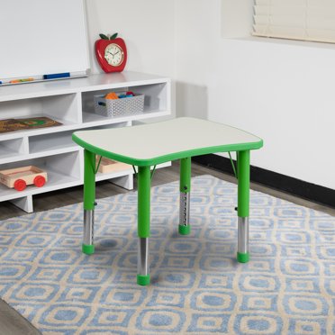 Adjustable Height Rectangular Plastic Activity Table, Green - Walmart.com