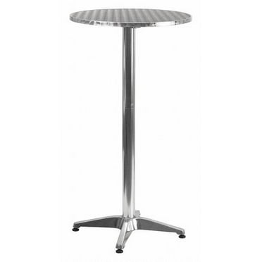 Emma + Oliver Black 23.25'' Round Bar Height Metal Table with Flip-Up ...