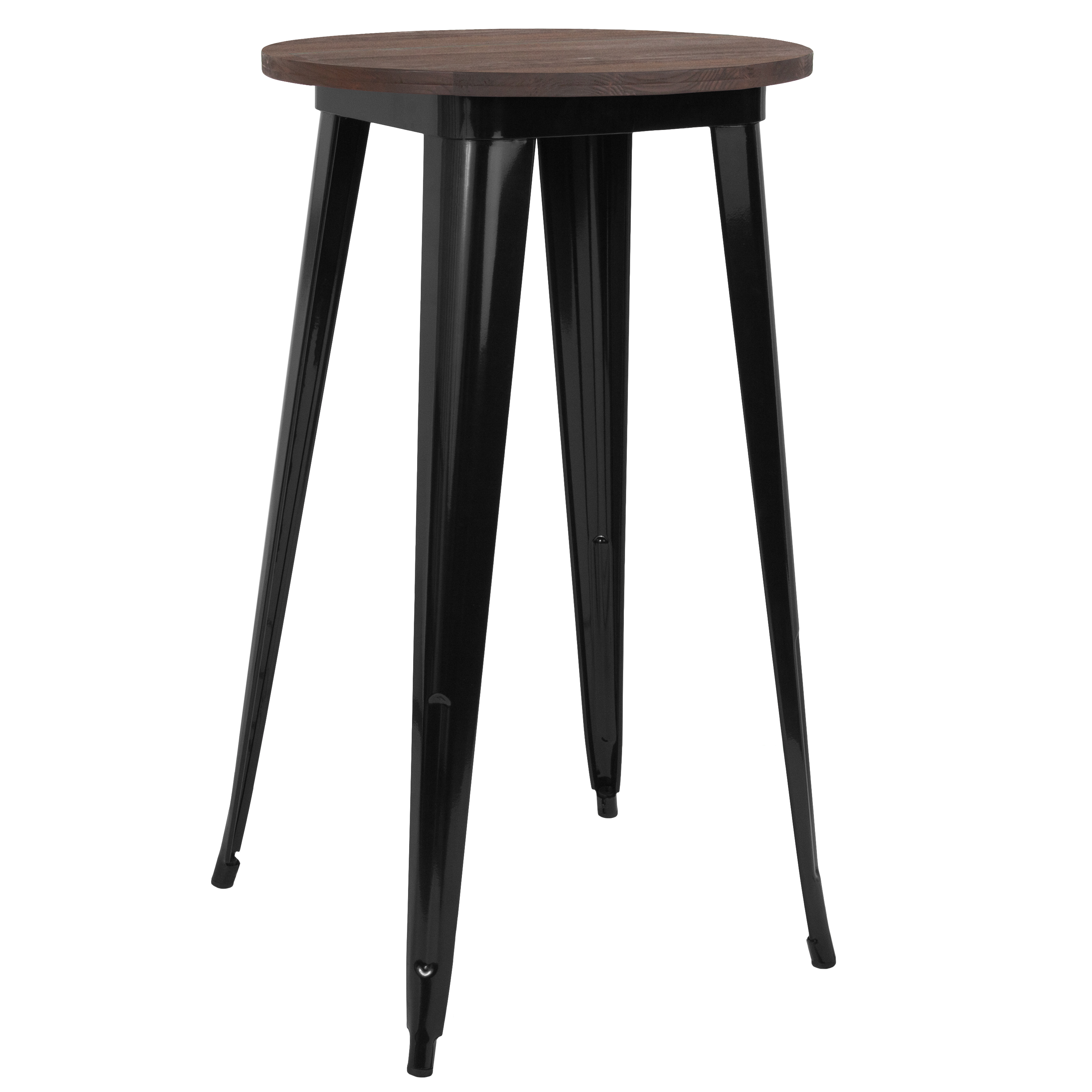 Flash Furniture 24" Round Black Metal Indoor Bar Height Table with ...