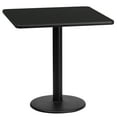 Flash Furniture 24'' Square Black Laminate Table Top with 18'' Round ...