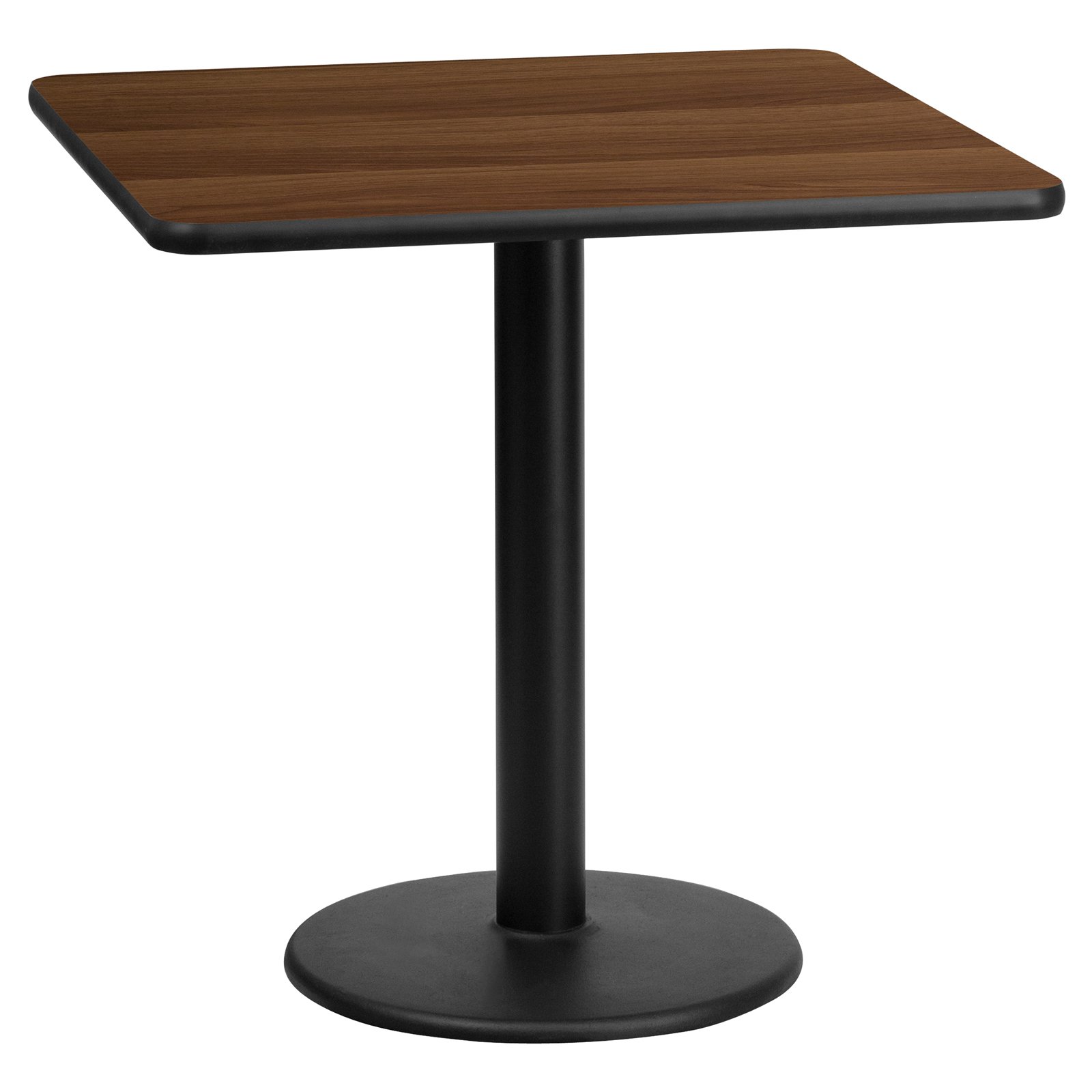 Flash Furniture 24'' Square Walnut Laminate Table Top with 18'' Round ...
