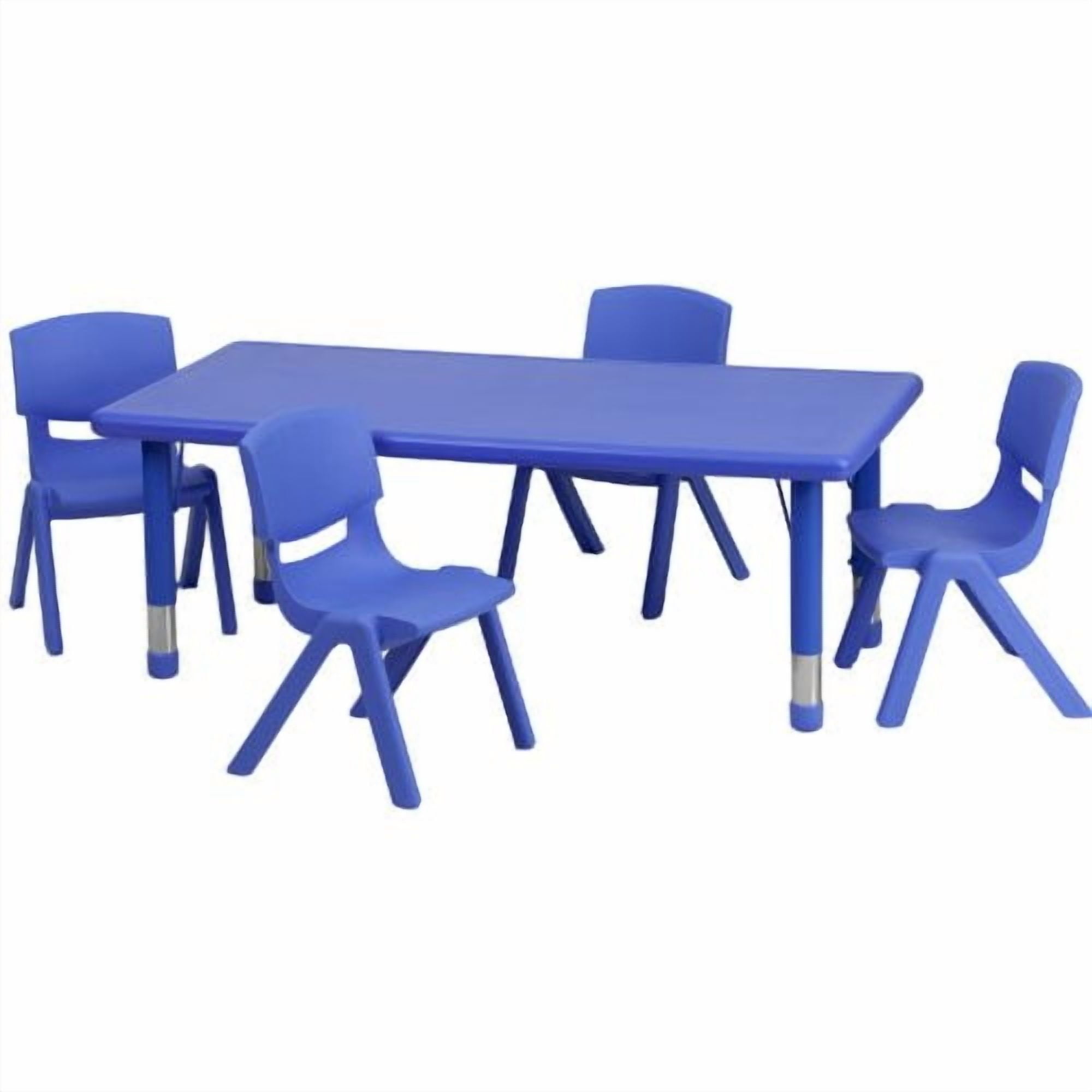 Flash Furniture 24''W x 48''L Adjustable Rectangular Plastic Activity Table Set in Multiple ...