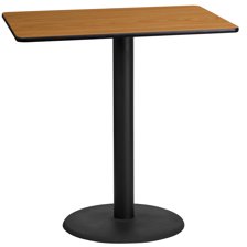 24" X 30" Rectangular Walnut Laminate Table Top With Table Height X ...